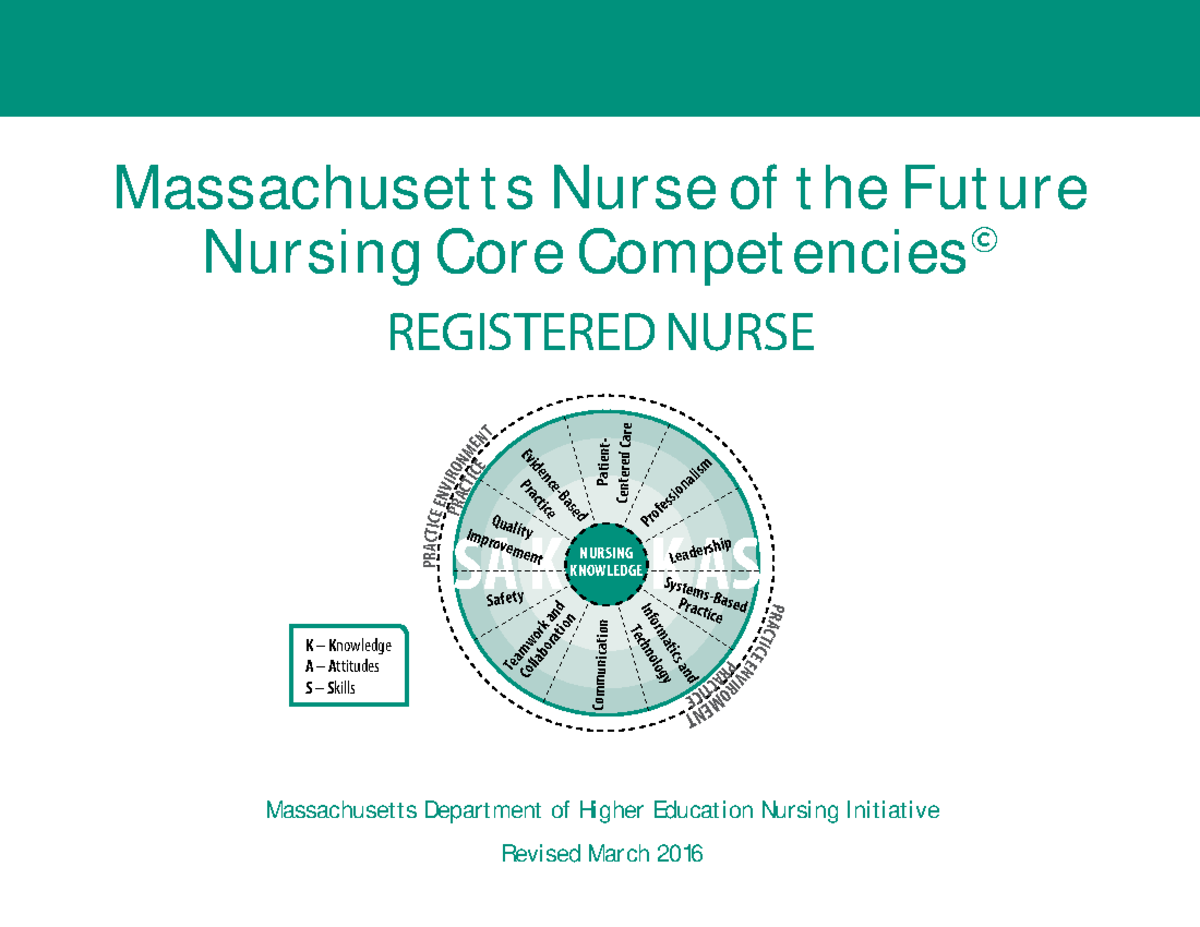 Massachusetts Nursing Core Competencies: A Guide for Future RNs - Studocu