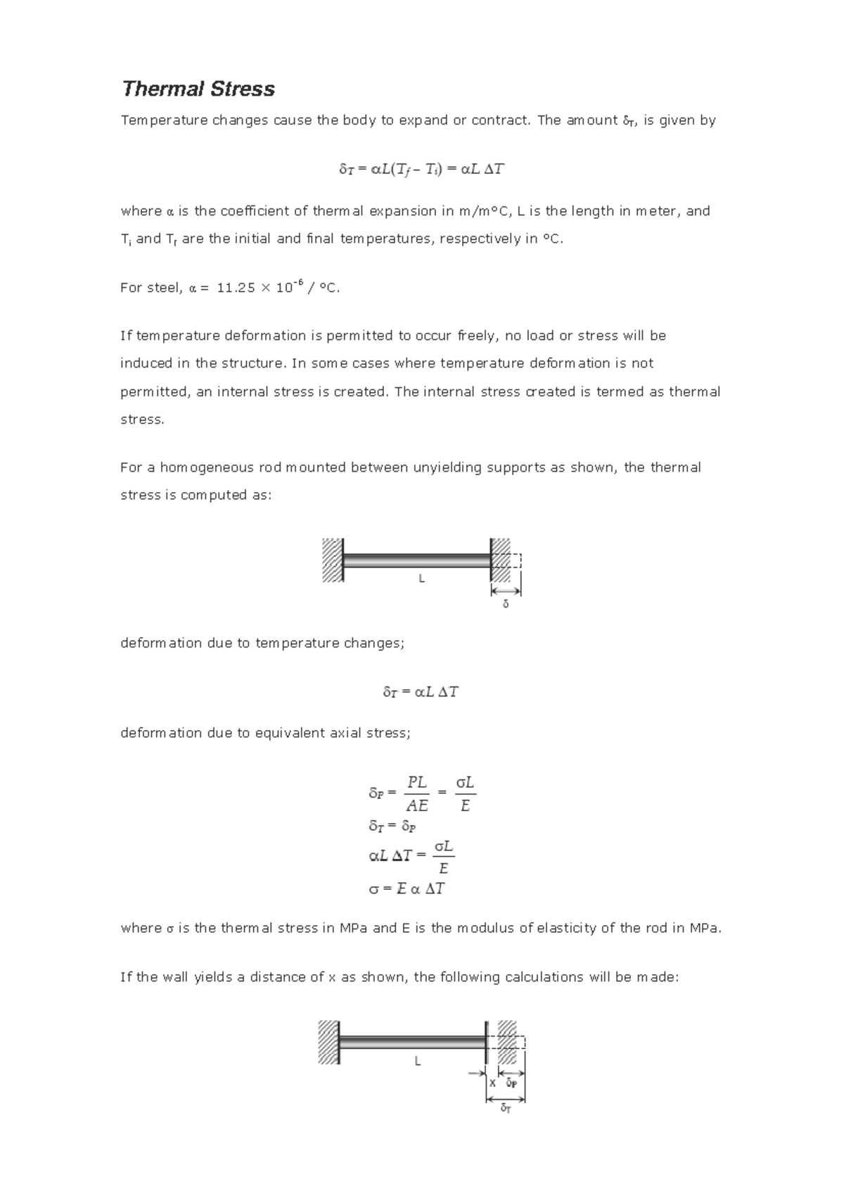 Thermal Stress Problems and Solutions for Engineering Mechanics (ENG 201) - Studocu