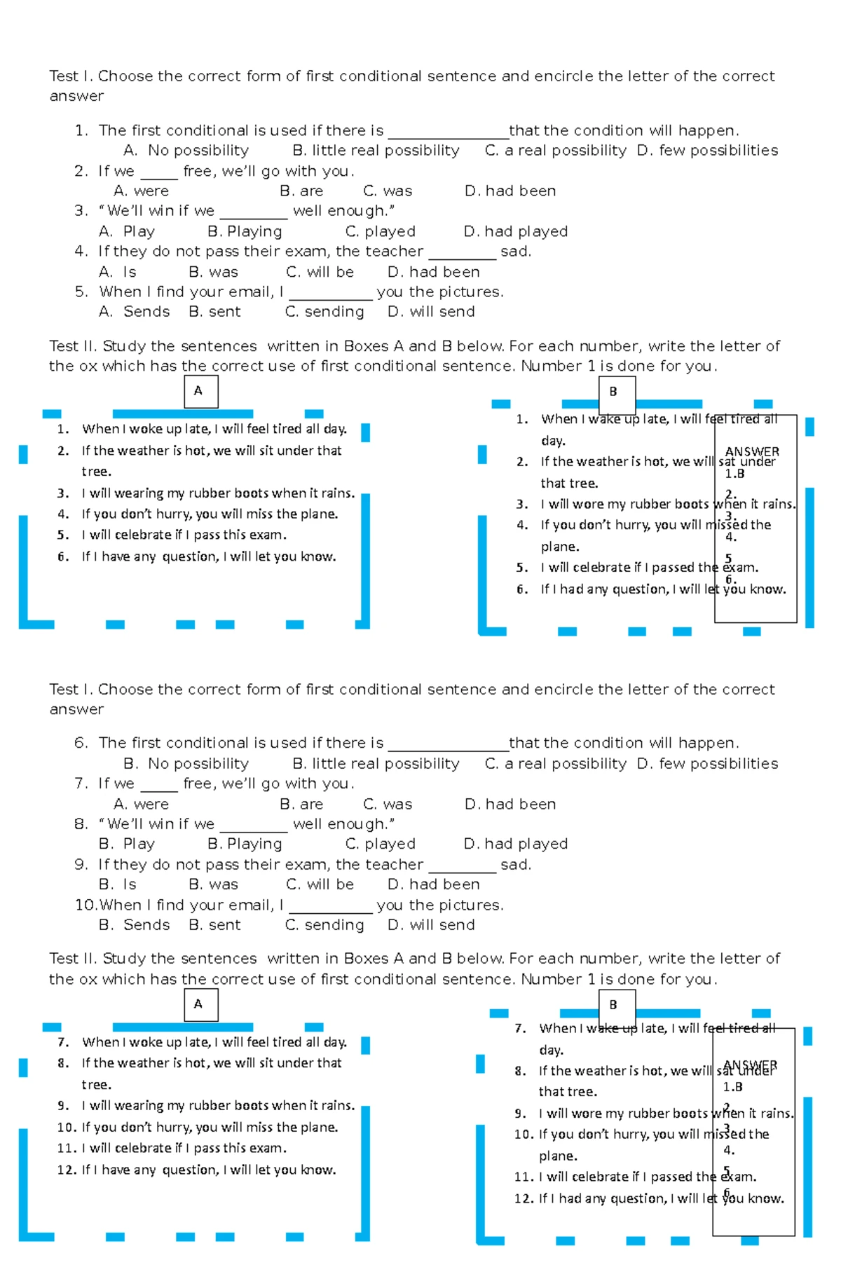 Modal verbs multiple choice exercise - Direction: Choose the correct ...