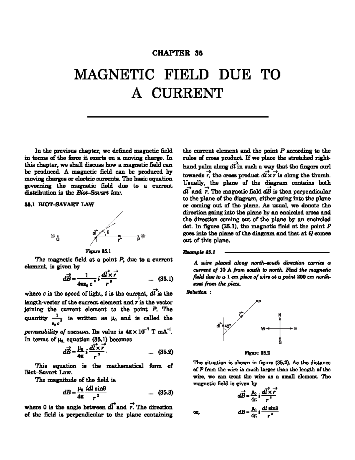 CHAPTER 35: MAGNETIC FIELD DUE TO A CURRENT - Studocu