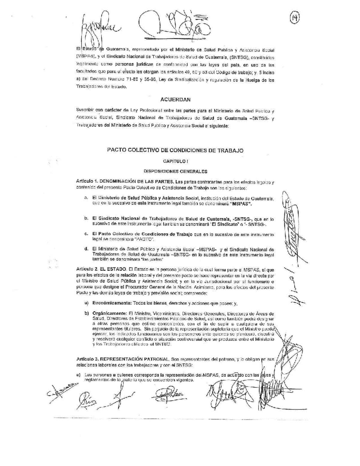Pacto Colectivo de Condiciones de Trabajo - MSPAS y SNTSG 082013 - Studocu