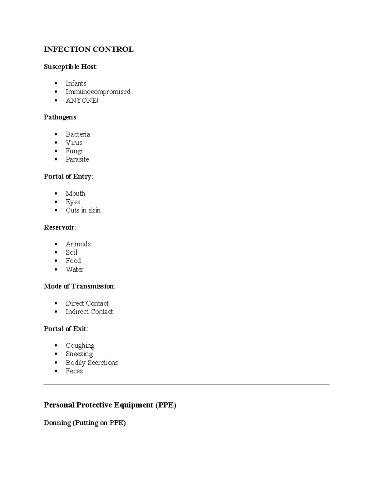 Infection Control Notes - Nursing 101: PPE, HAIs, and IV Therapy Basics ...