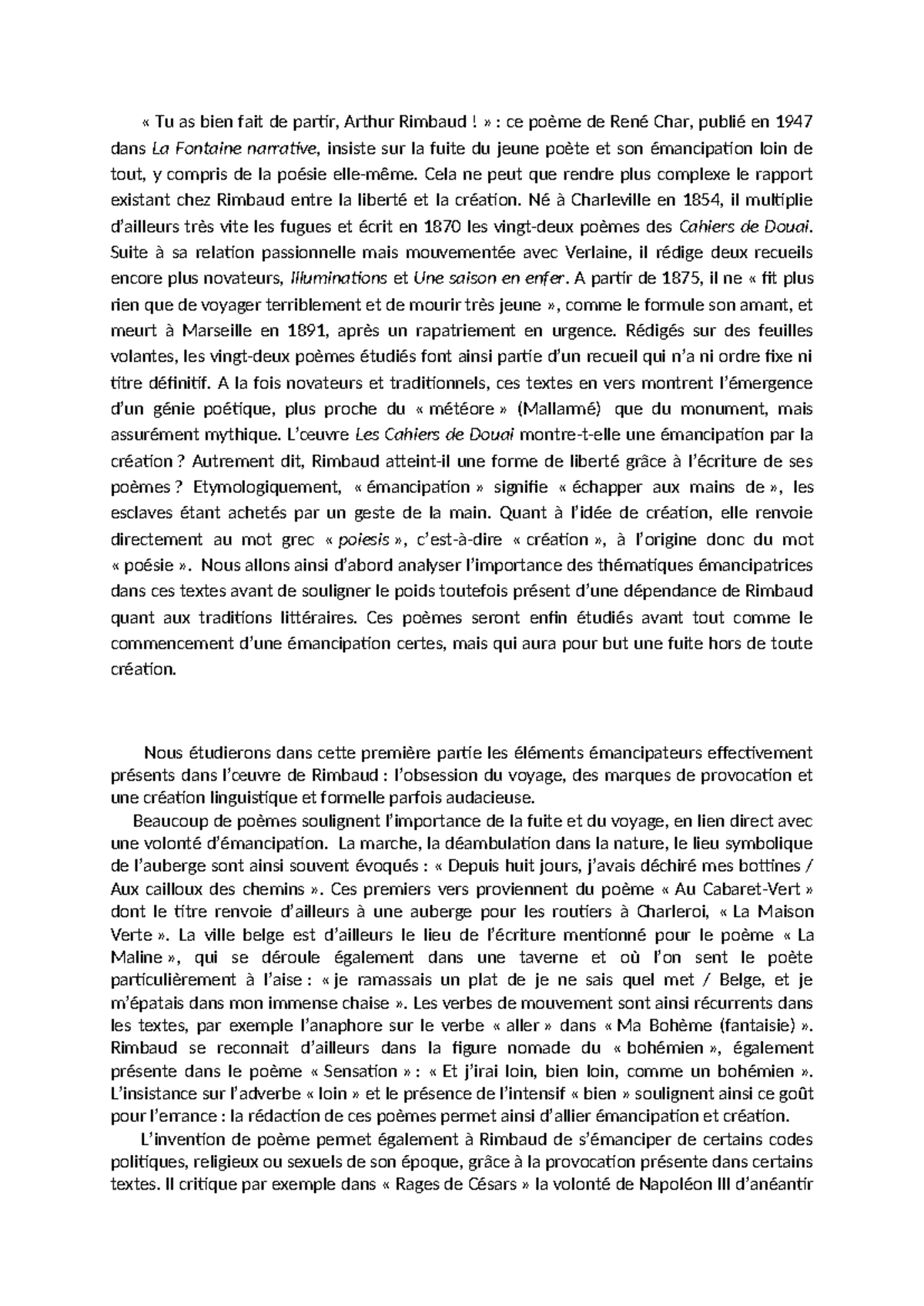Essai Analyse des Thèmes Émancipateurs dans les Cahiers de Douai de ...