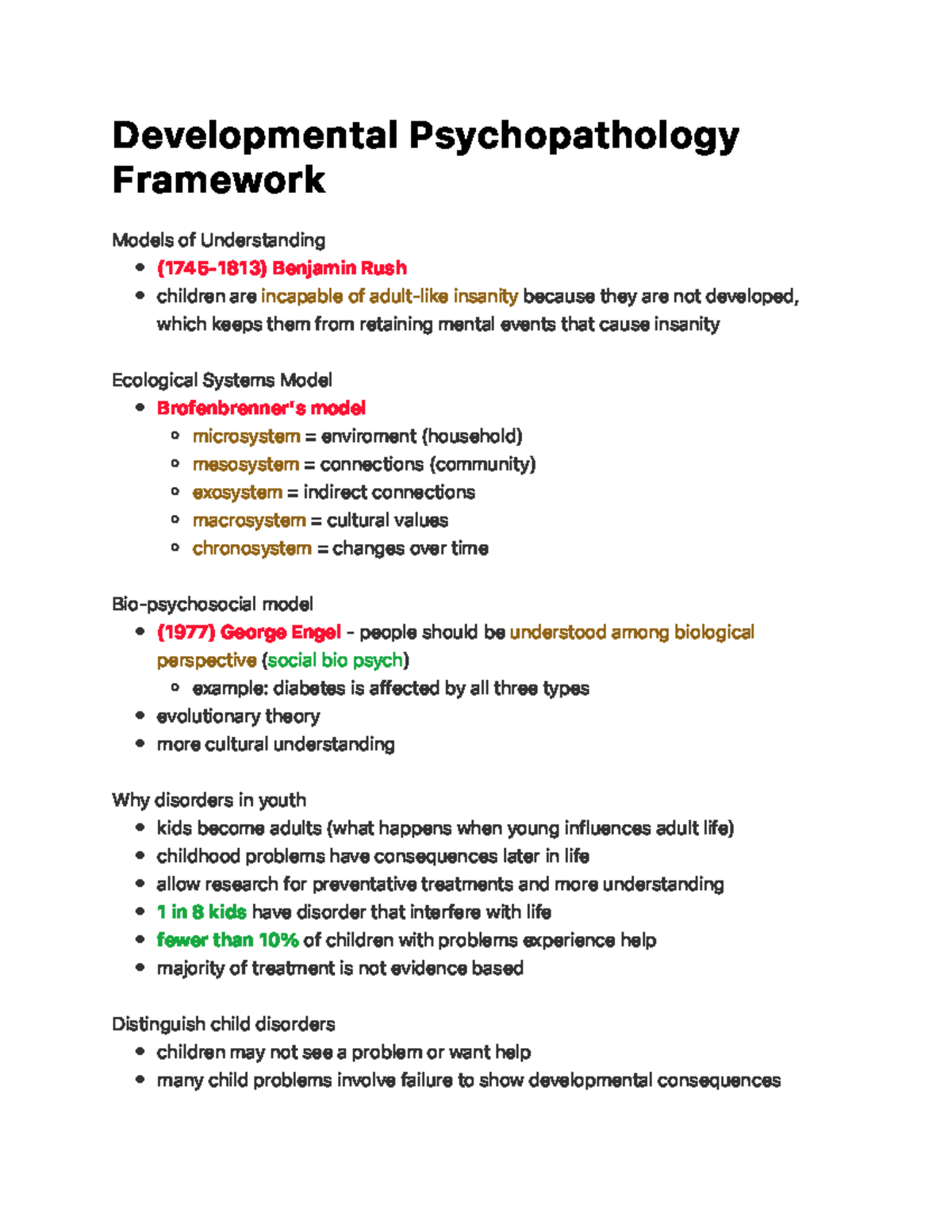 Developmental Psychopathology Framework - D eve l o p m e n t a l Psyc ...