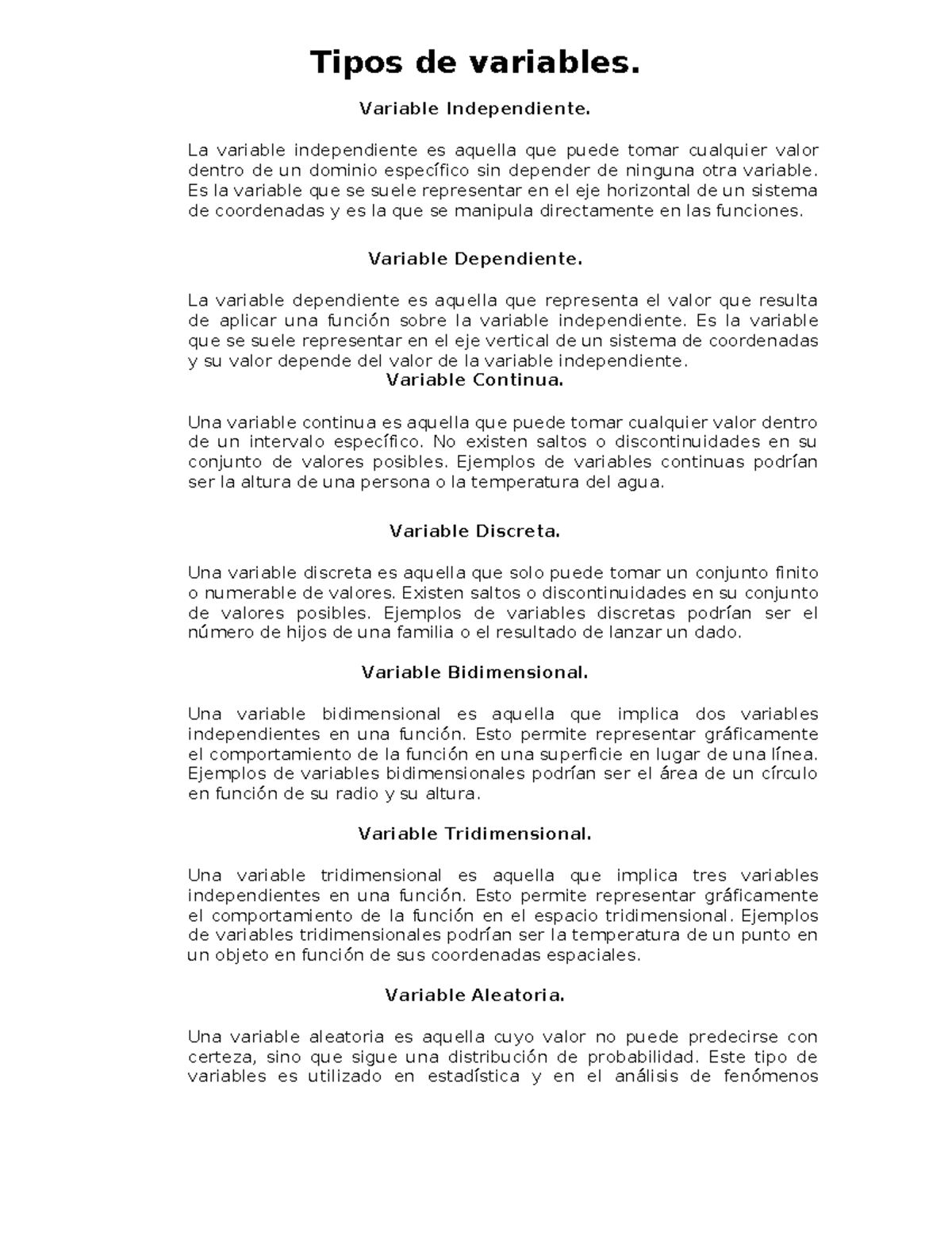 Tipos de Variables: Independiente, Dependiente, Continua y Discreta ...