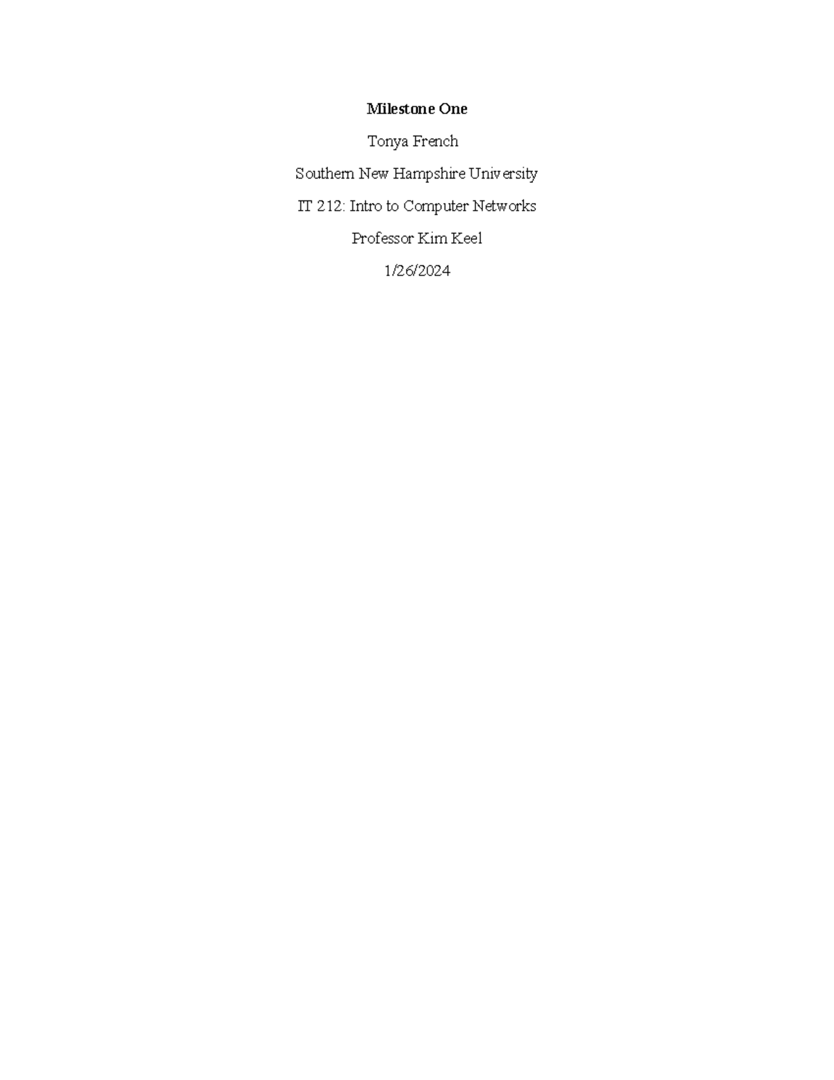 Milestone One - lygf - Milestone One Tonya French Southern New ...