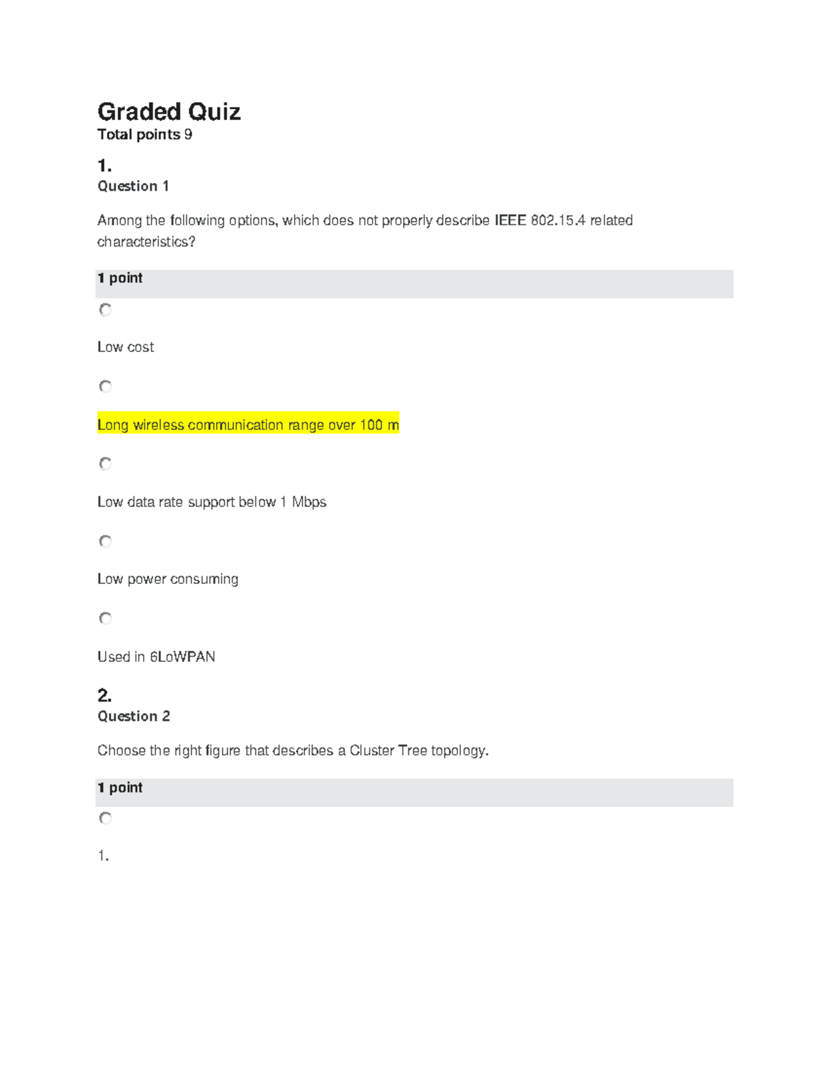 IoT Quiz 3b: Key Concepts and Questions on IEEE 802.15 and 6LoWPAN ...