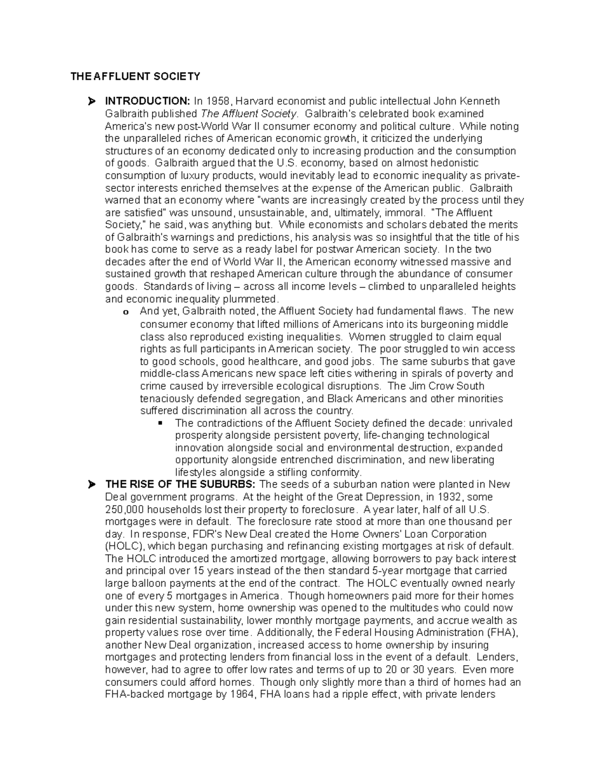 26. THE Affluent Society - THE AFFLUENT SOCIETY INTRODUCTION: In 1958 ...