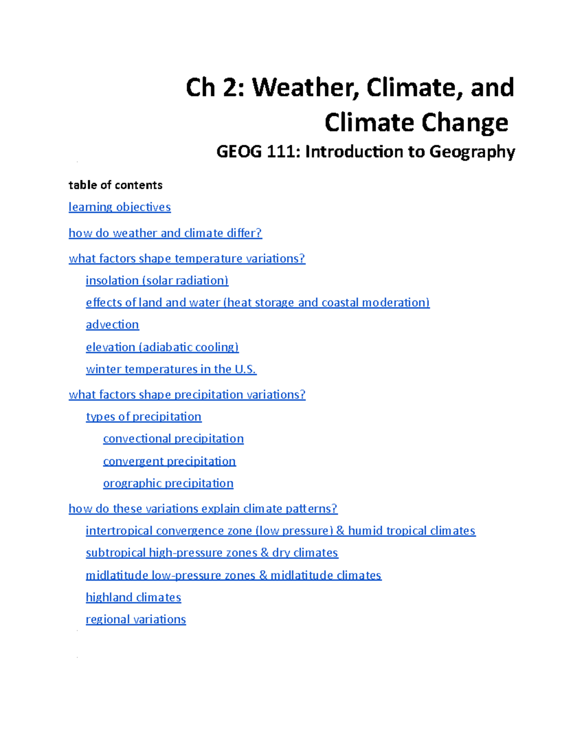 Ch 2: Weather, Climate, and Climate Change - GEOG 111 Lecture Notes ...