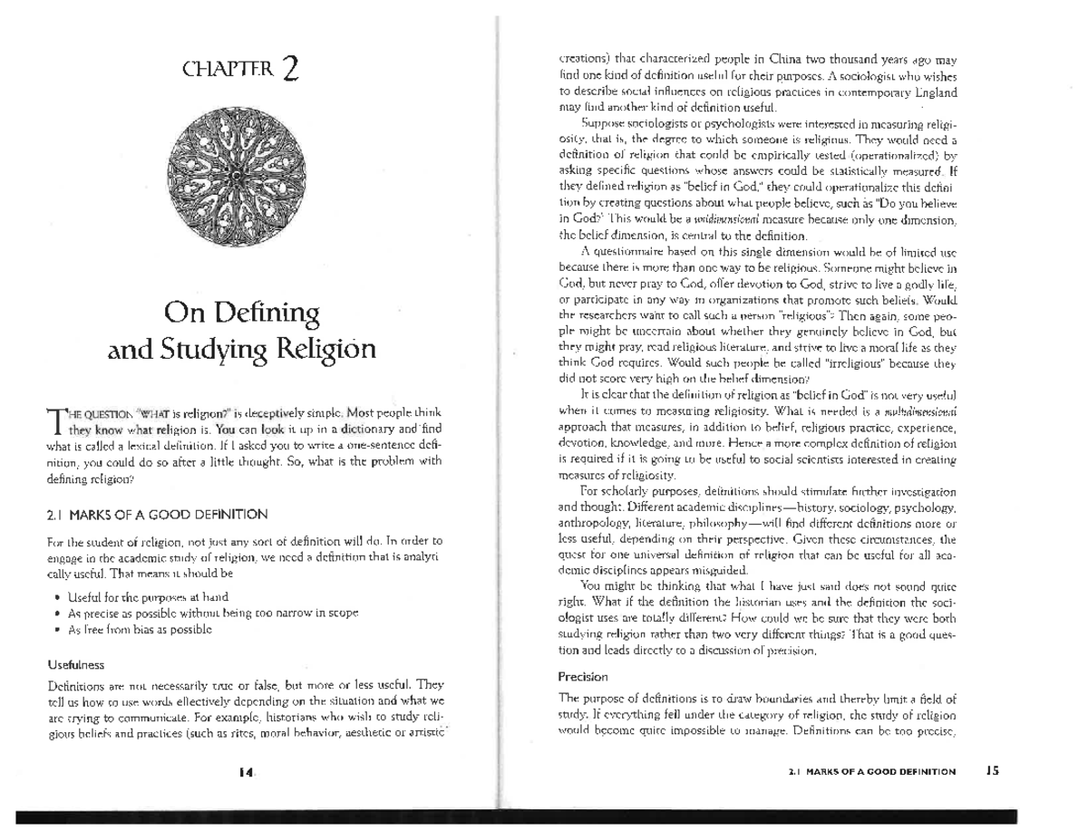 Understanding Religious Studies: Goals, Methods, and Definitions (REL ...