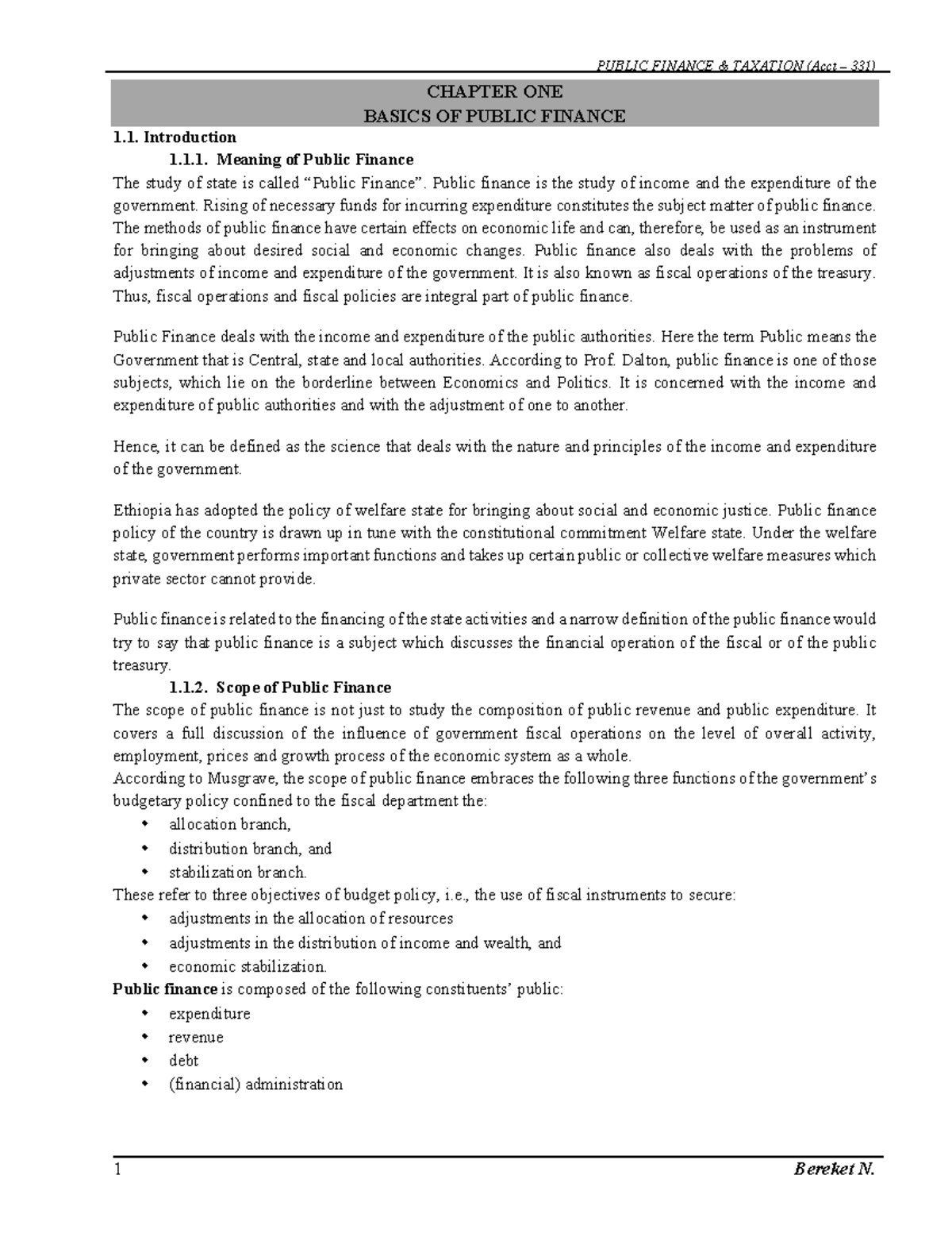 Public Finance & Taxation: Basics Overview and Key Concepts - Studocu