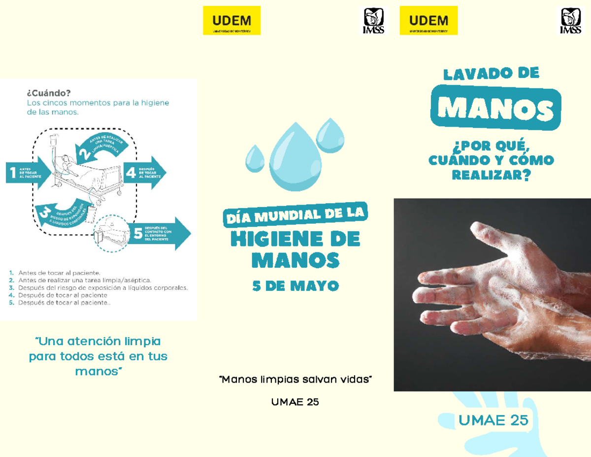 Triptico lavado de manos - Epidemiología - LAVADO DE MANOS ¿POR QUÉ, CUÁNDO Y CÓMO REALIZAR ...