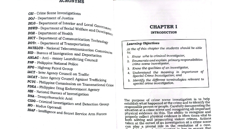 CDI 3 Chapter 1: Overview of Crime Scene Investigation and Forensic Science - Studocu