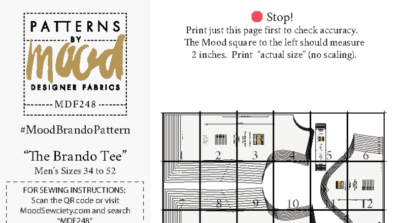 MDF248 Brando Pattern Instructions and Size Chart - Studocu