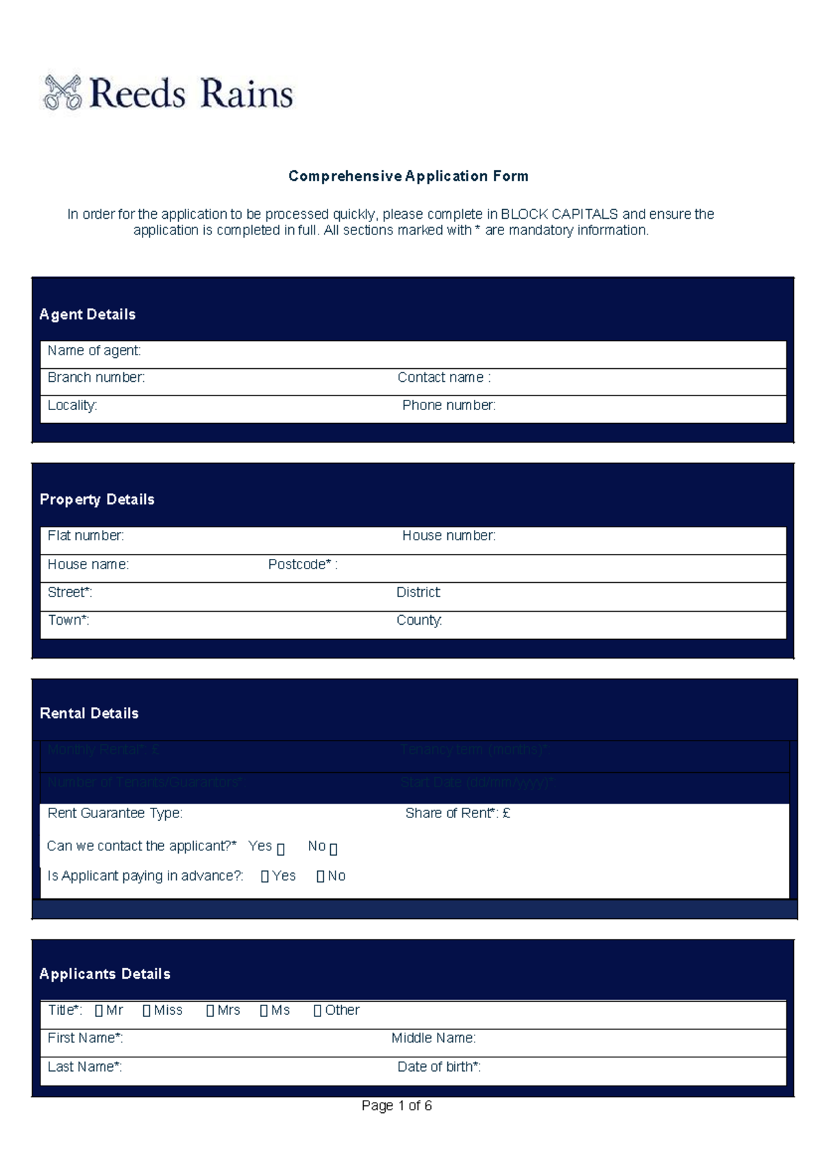 Form RR: Comprehensive Property Application Guide - Studocu