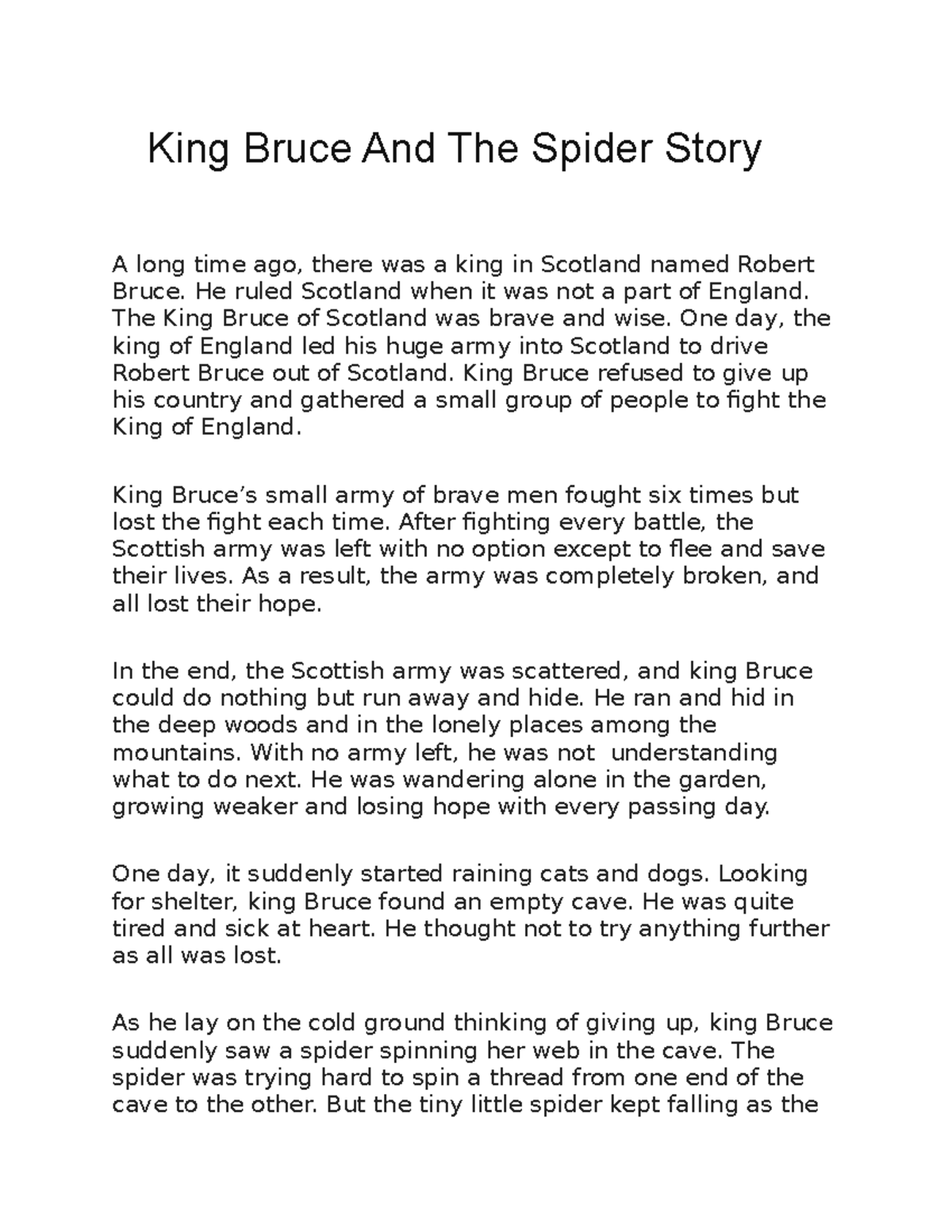 King Bruce And The Spider Story - He ruled Scotland when it was not a ...