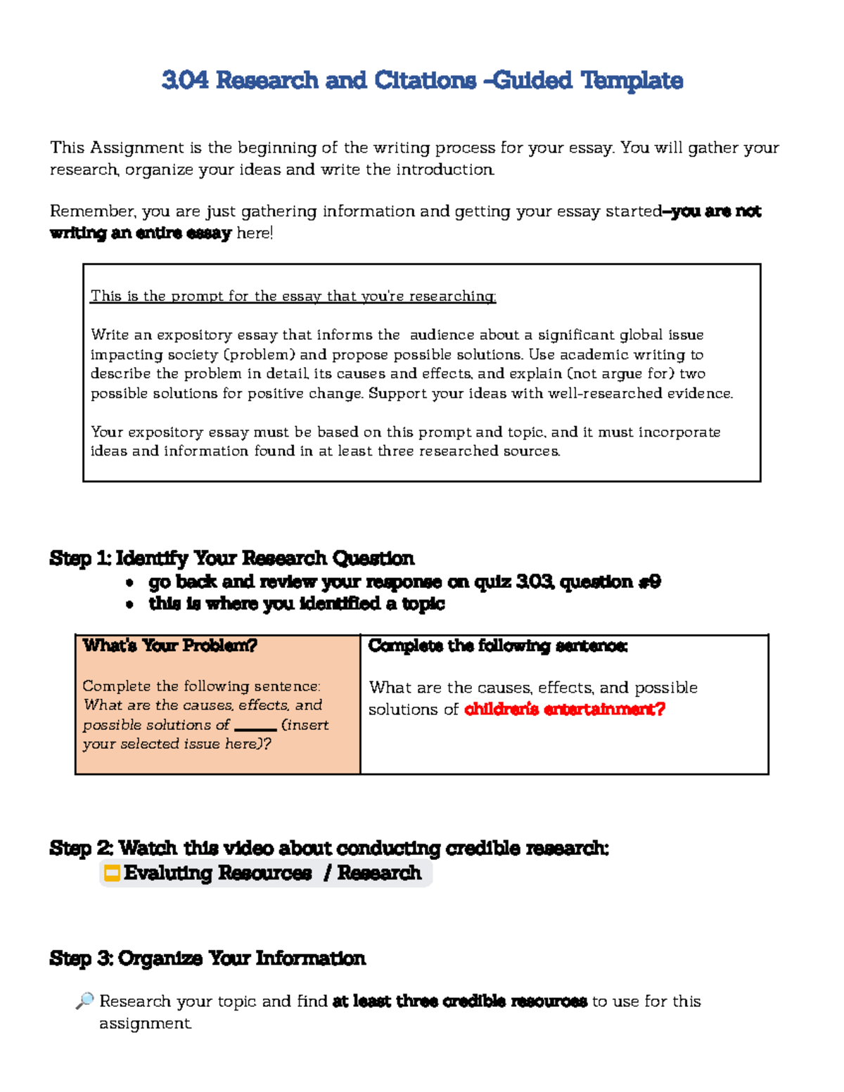 3.04 Guided Template for Research and Citations in Expository Writing ...