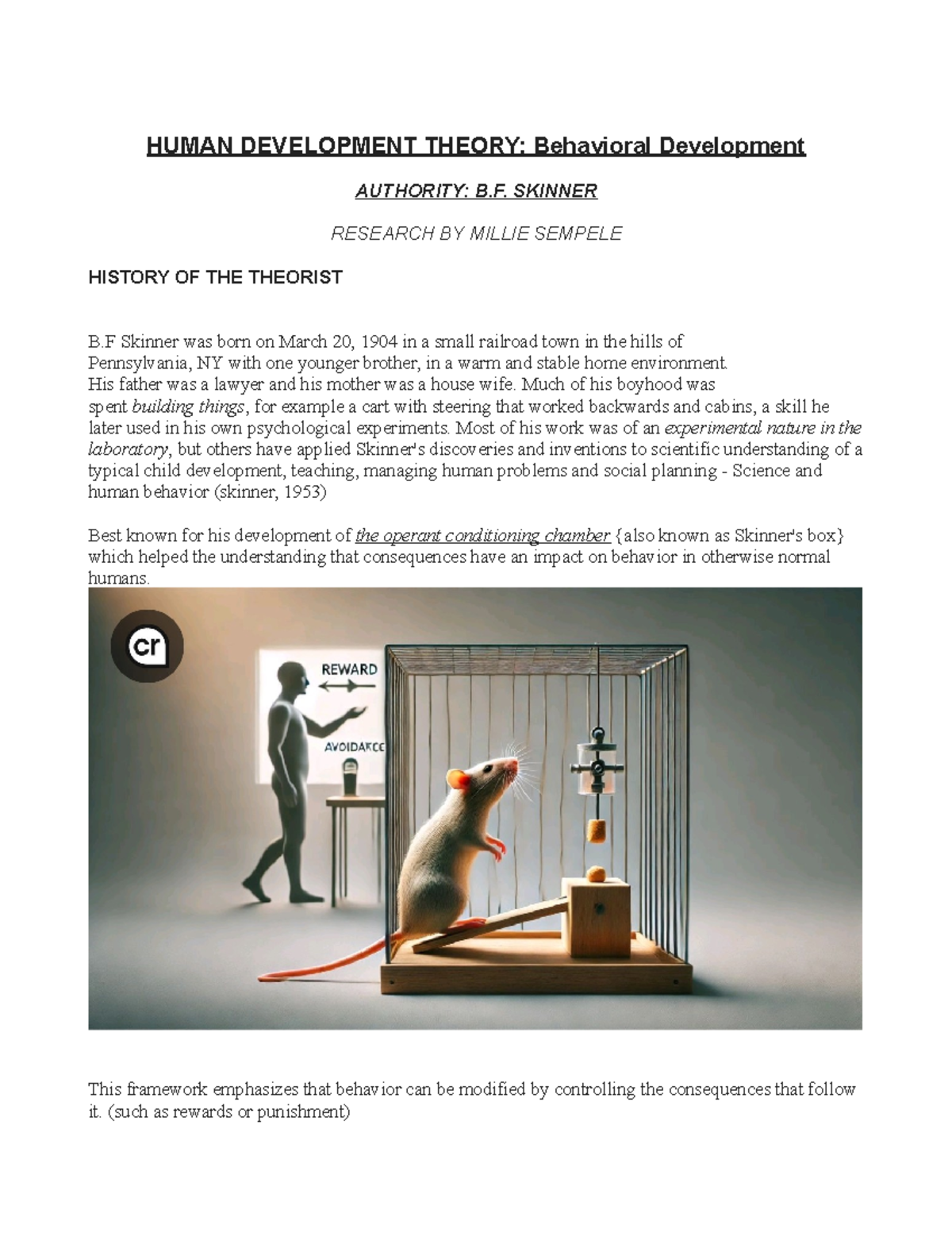 Behavioral Development Theory: Insights from B.F. Skinner's Research ...