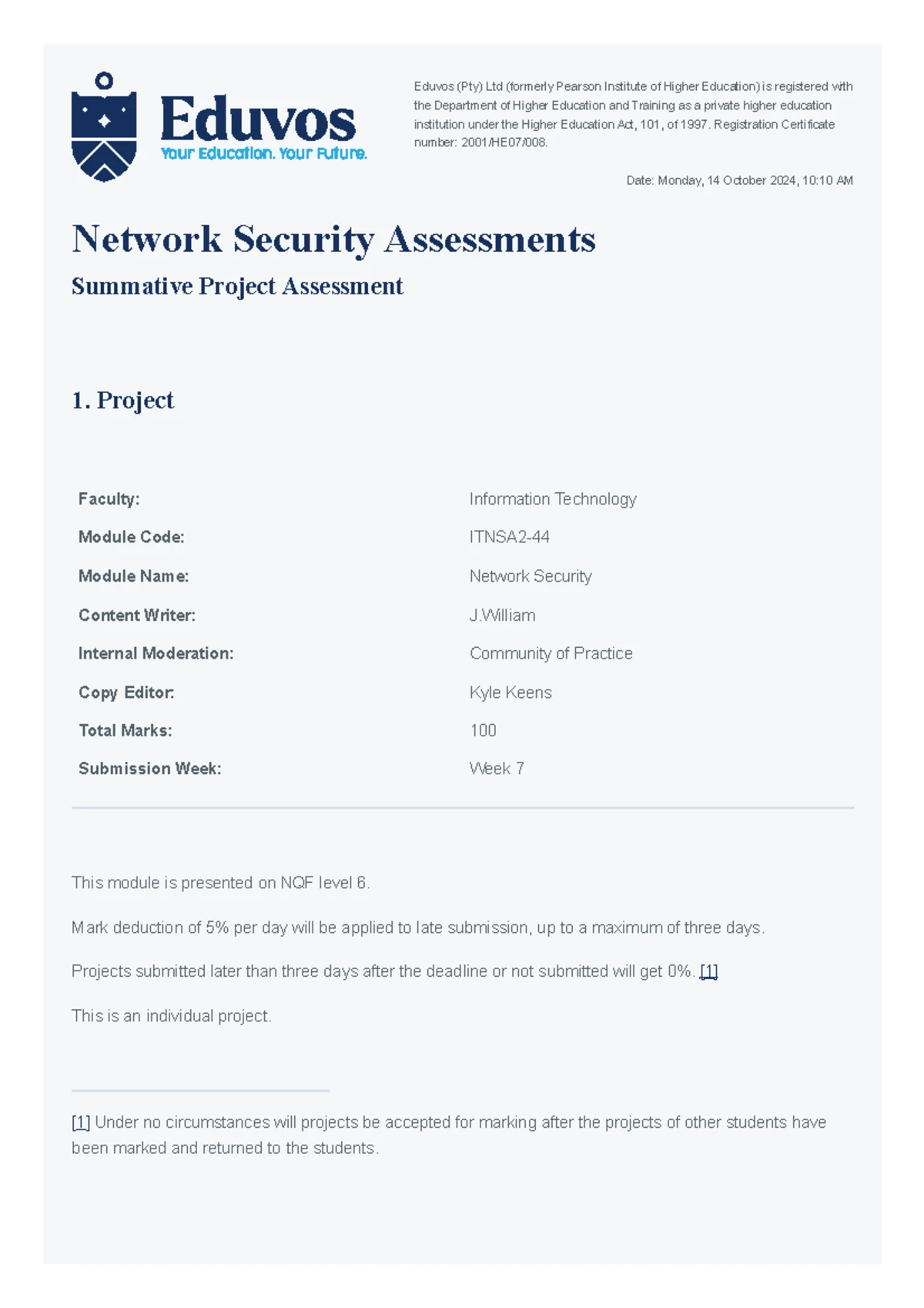 Bachelor of Science in IT (Security & Network Engineering) Overview - Studocu