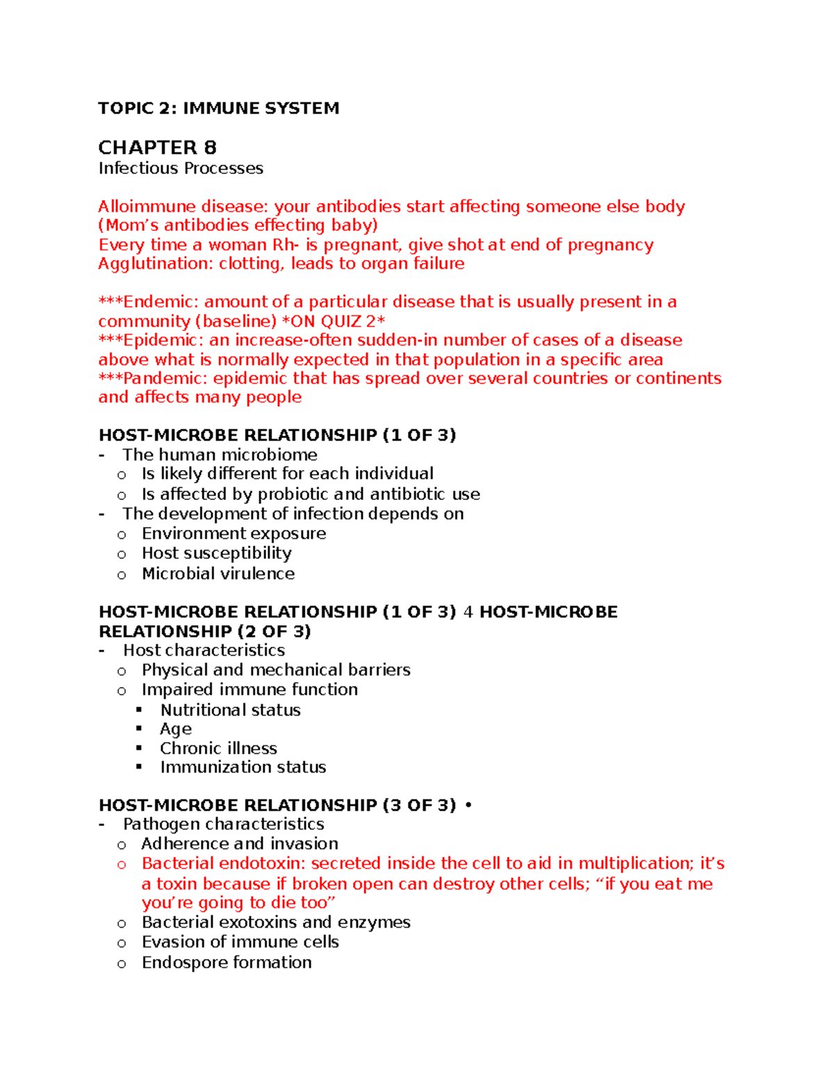 NUR631 Topic 2: Immune System Overview - Lecture Notes and Quiz ...