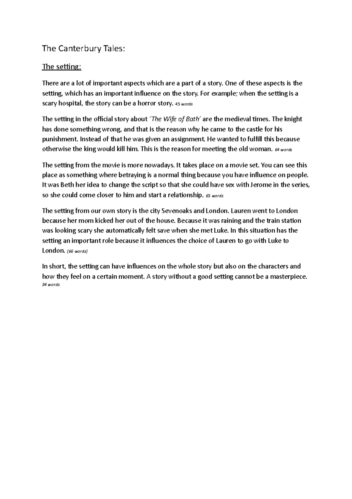 The Canterbury Tales essay - The Canterbury Tales: The setting: There ...