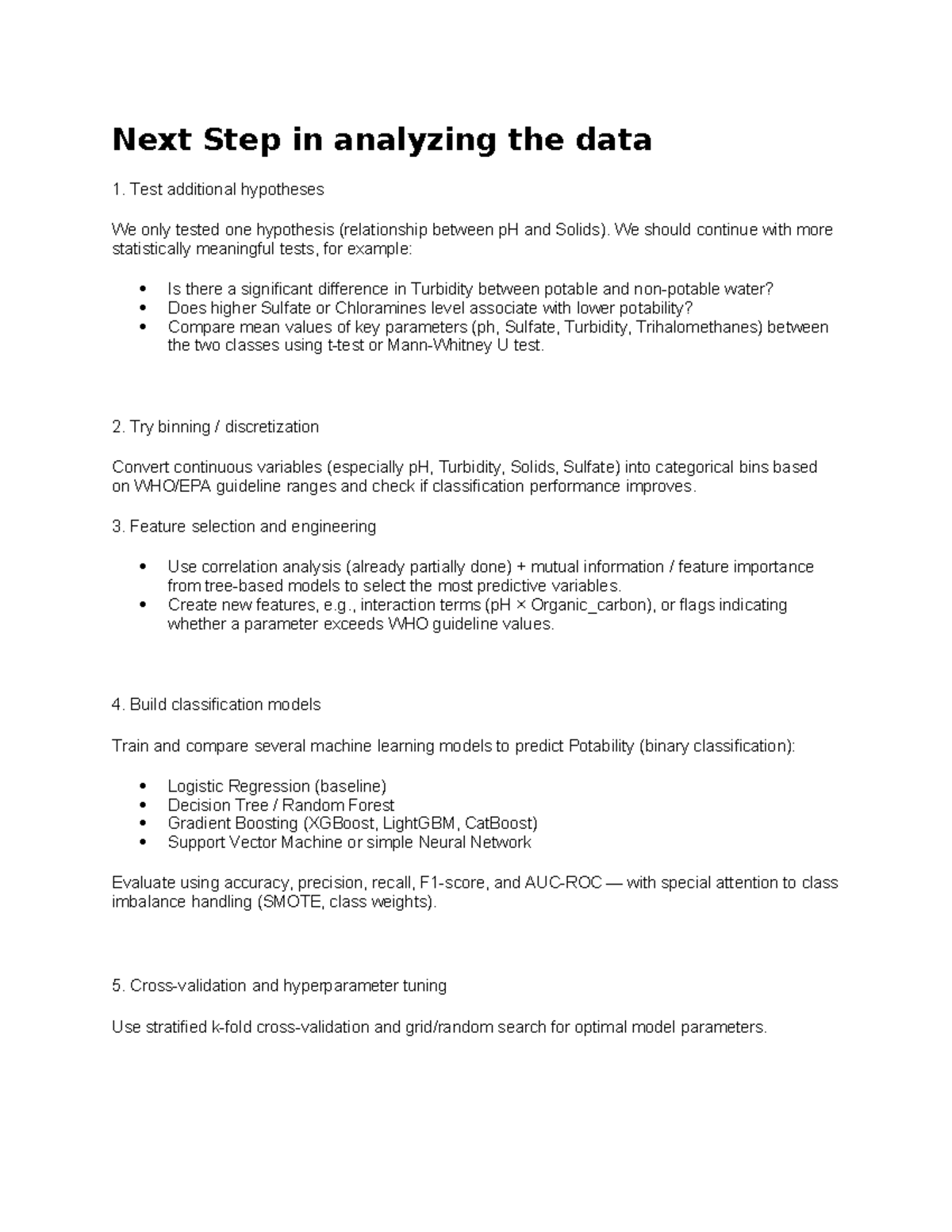 Lab 1 SE204516 - AIL: Data Analysis & Machine Learning for Potability ...