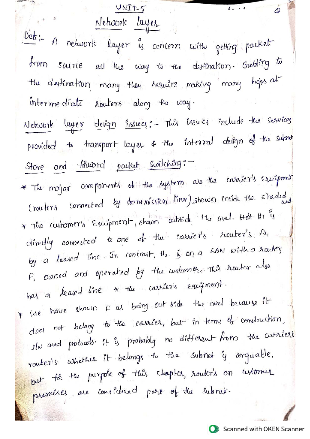 Network Layer Concepts and Routing Algorithms - Cn 4 Unit - Studocu
