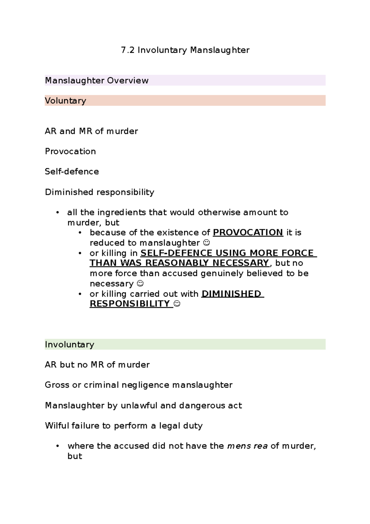 7.2 Involuntary Manslaughter: Key Concepts & Case Law Overview - Studocu