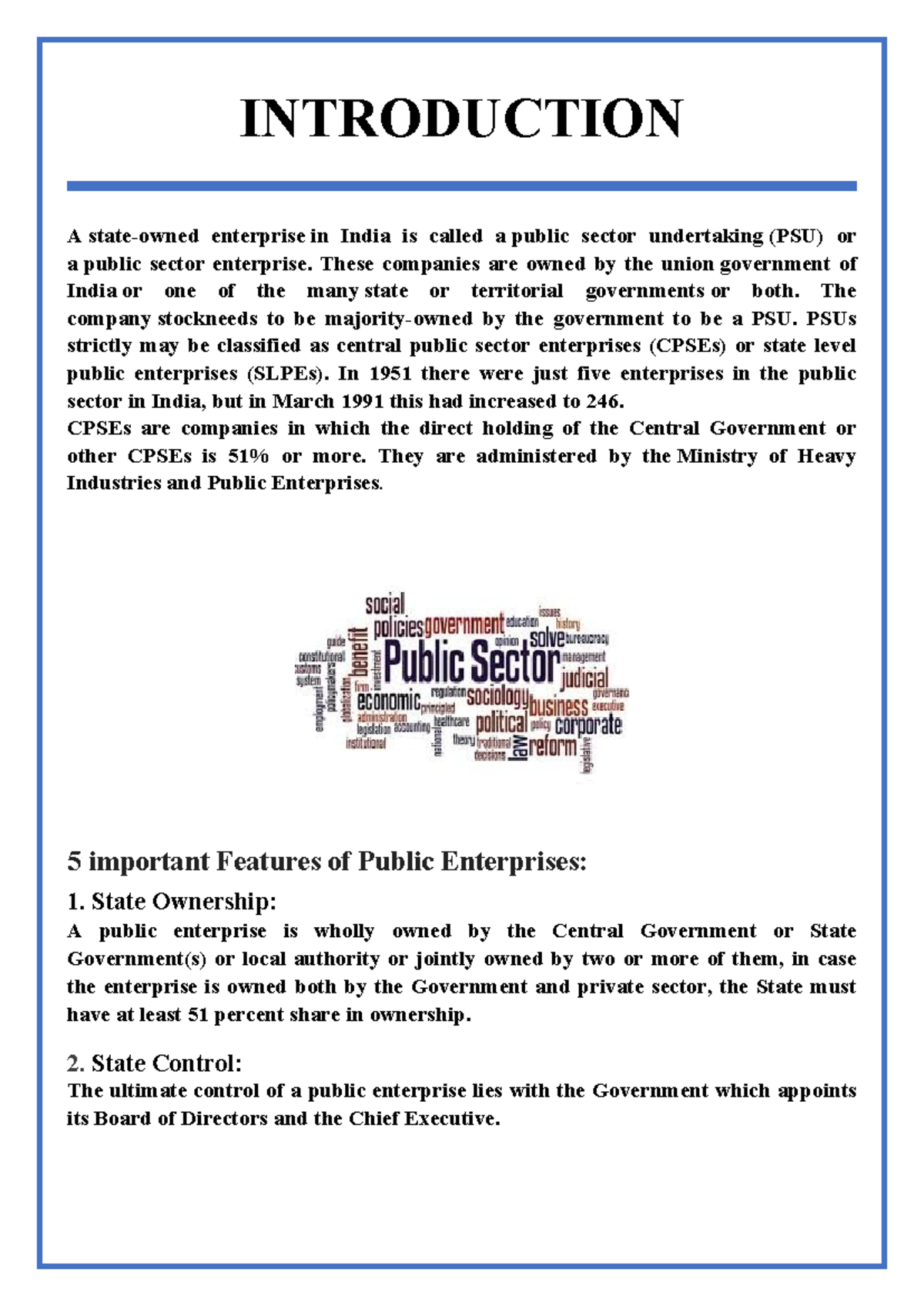 488856642 Economic Final ISC Project: Public Sector Enterprises in ...