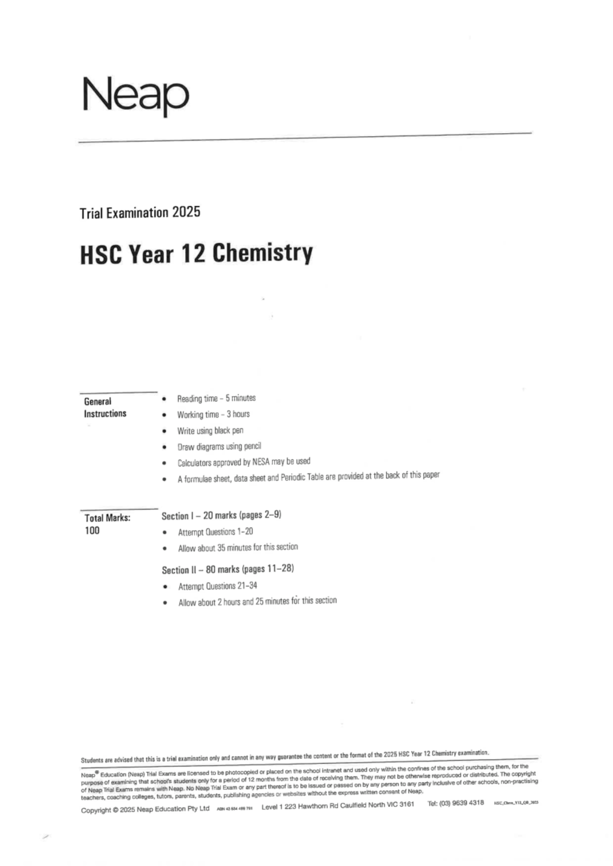 NEAP Trial 25 WSOLs Study Guide - Studocu