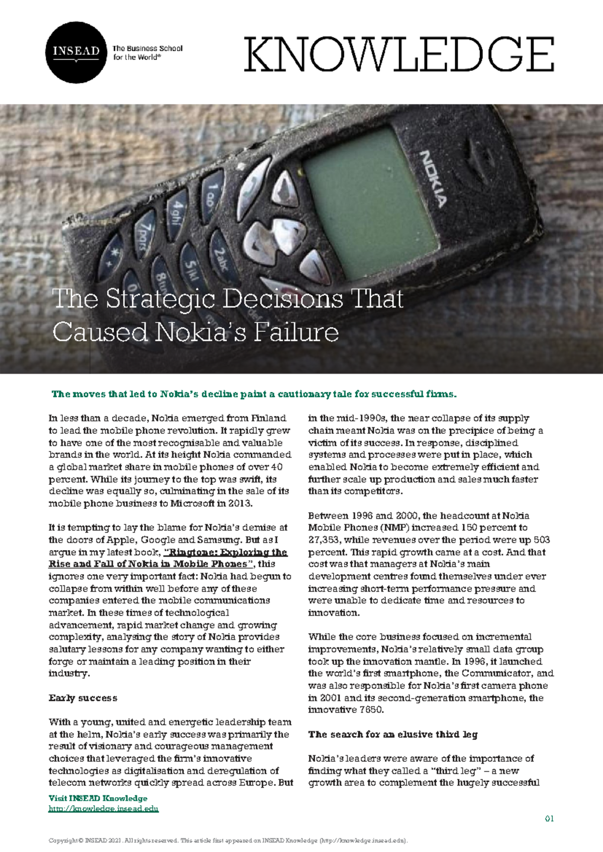 Case of Nokia Strategic Failure - The Strategic Decisions That Caused ...