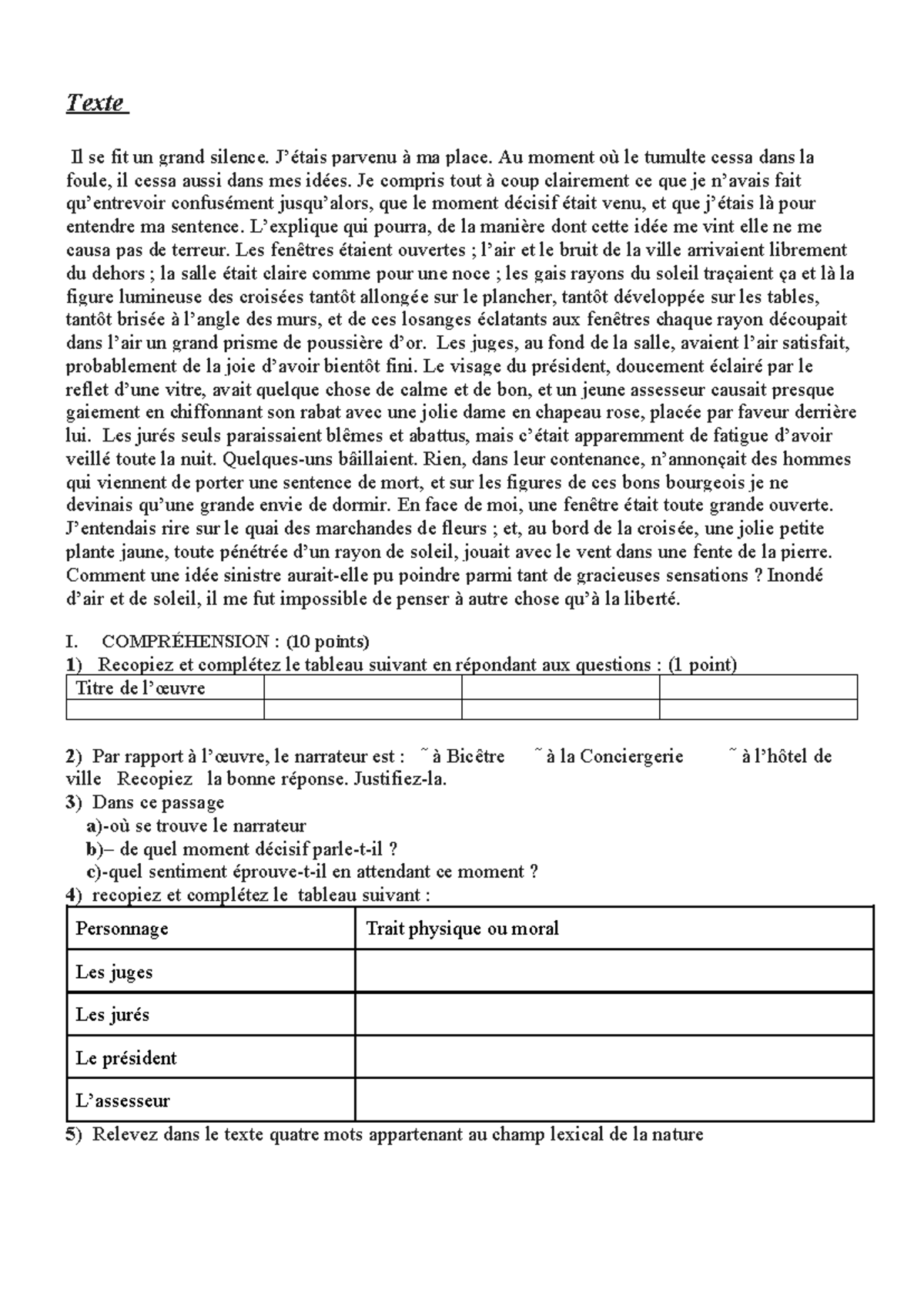 Test de Compréhension - Chapitre 2 (DJC) - Examen - Studocu
