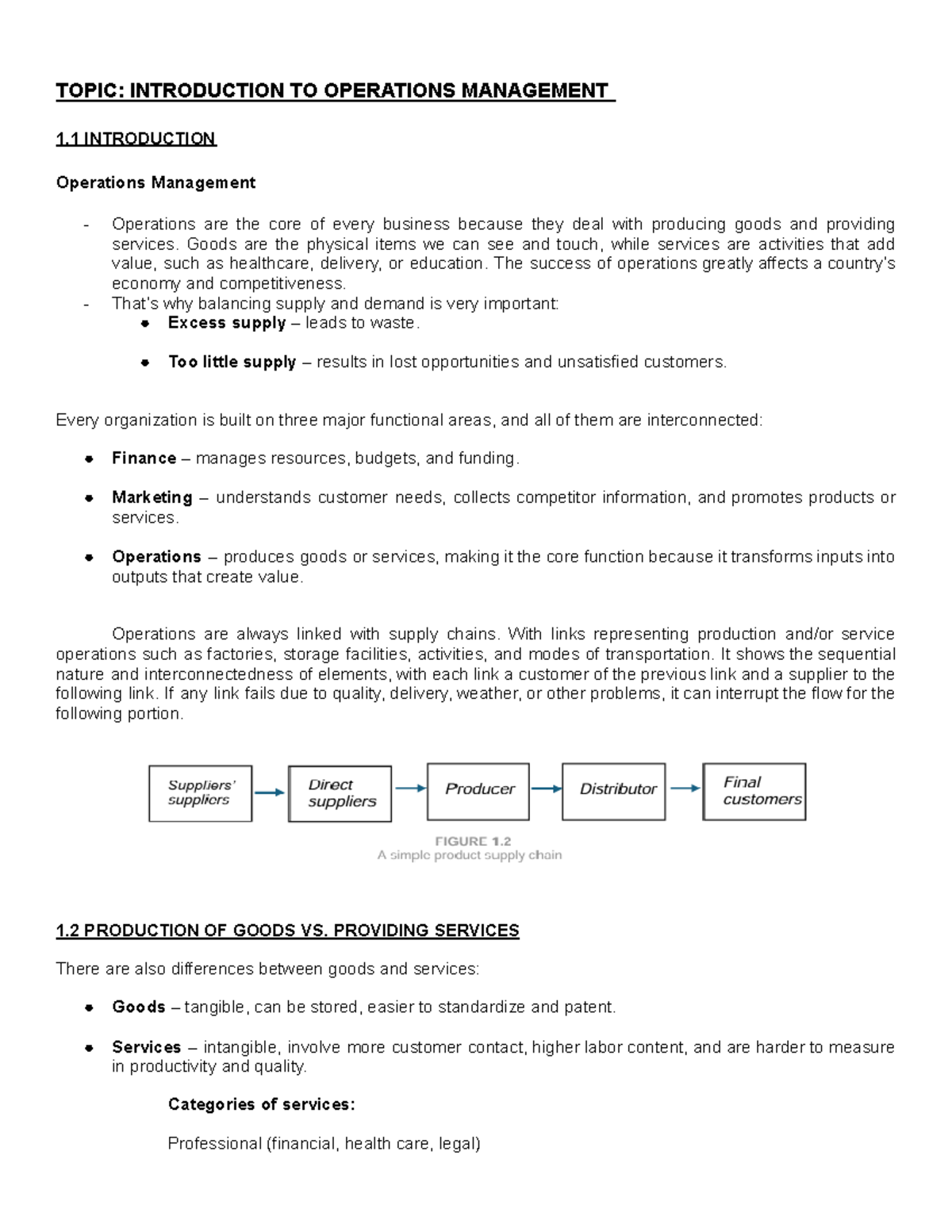 Operations Management Overview: Key Concepts and Career Insights - Studocu