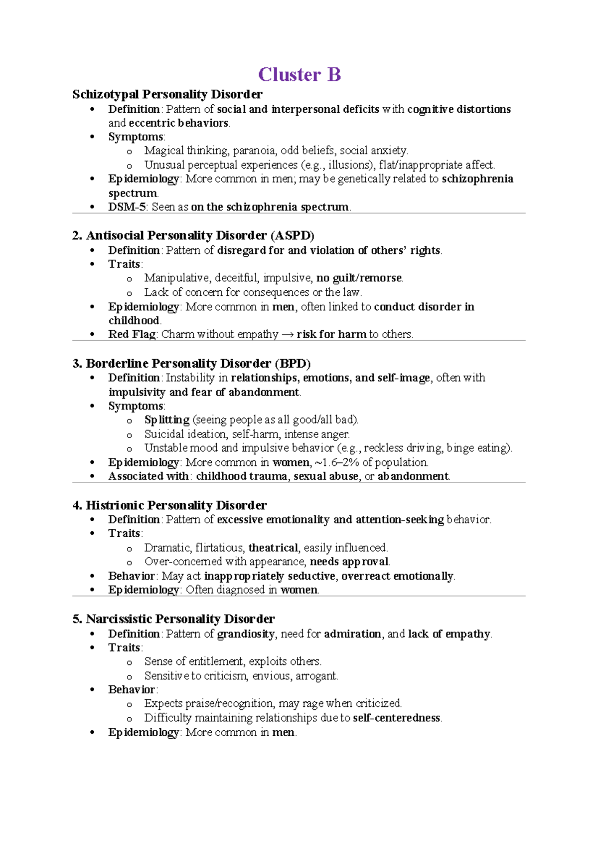 Cluster C Personality Disorders Overview: Definitions & Symptoms - Studocu