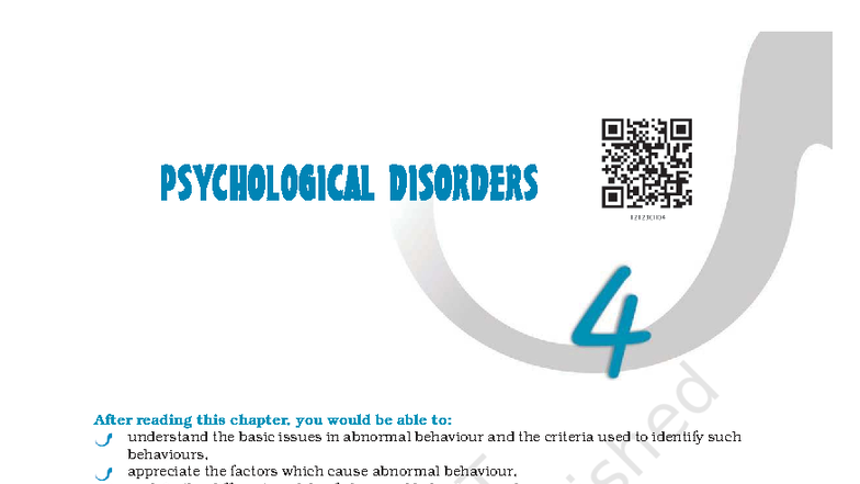Lepy104 - Chapter 4: Understanding Psychological Disorders - Studocu
