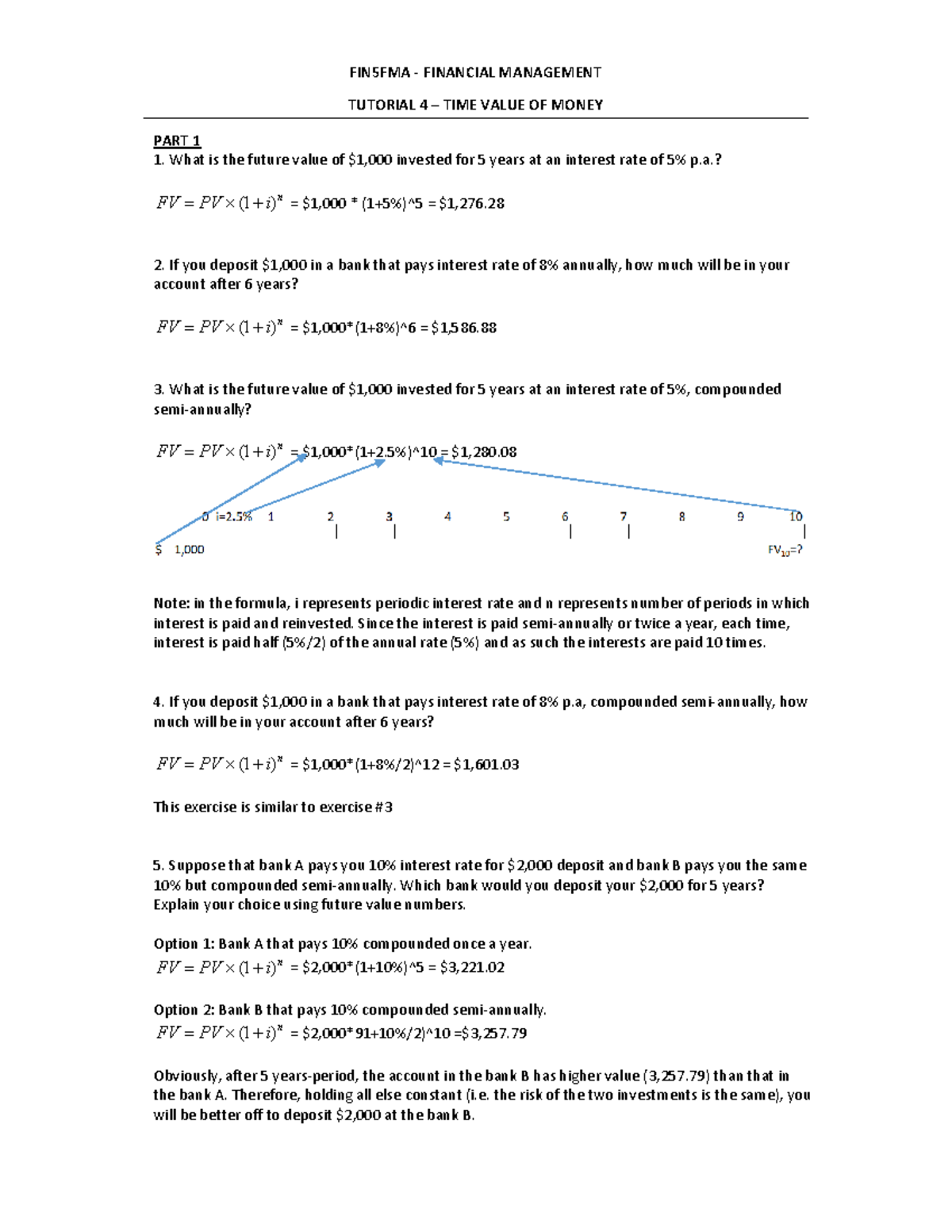 Solution Tutorial 4 Time Value of Money SV - FIN5FMA - FINANCIAL ...