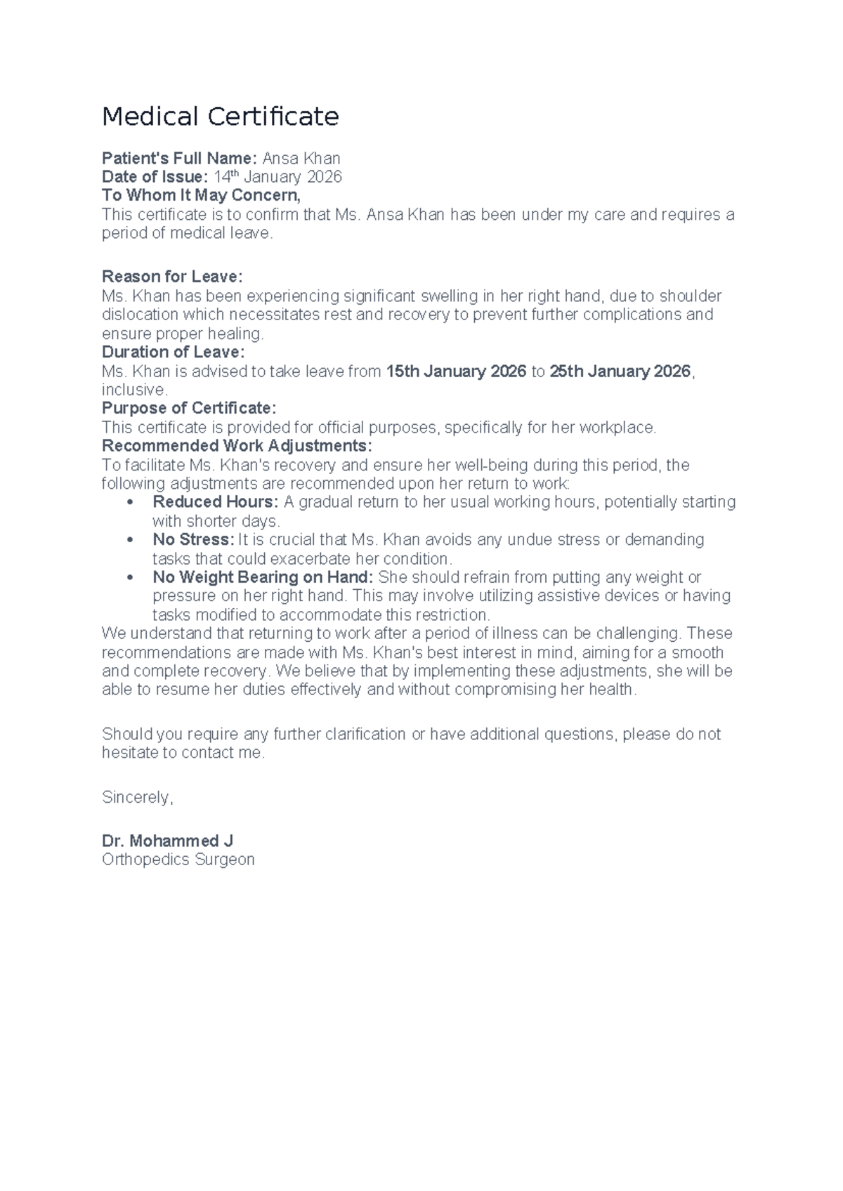 New Microsoft Word Document - Medical Certificate Patient's Full Name ...