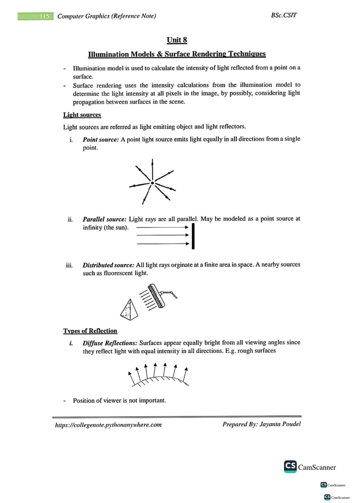 Computer Graphics 8 - CG notes - 115 Computer Graphics (Reference Note ...