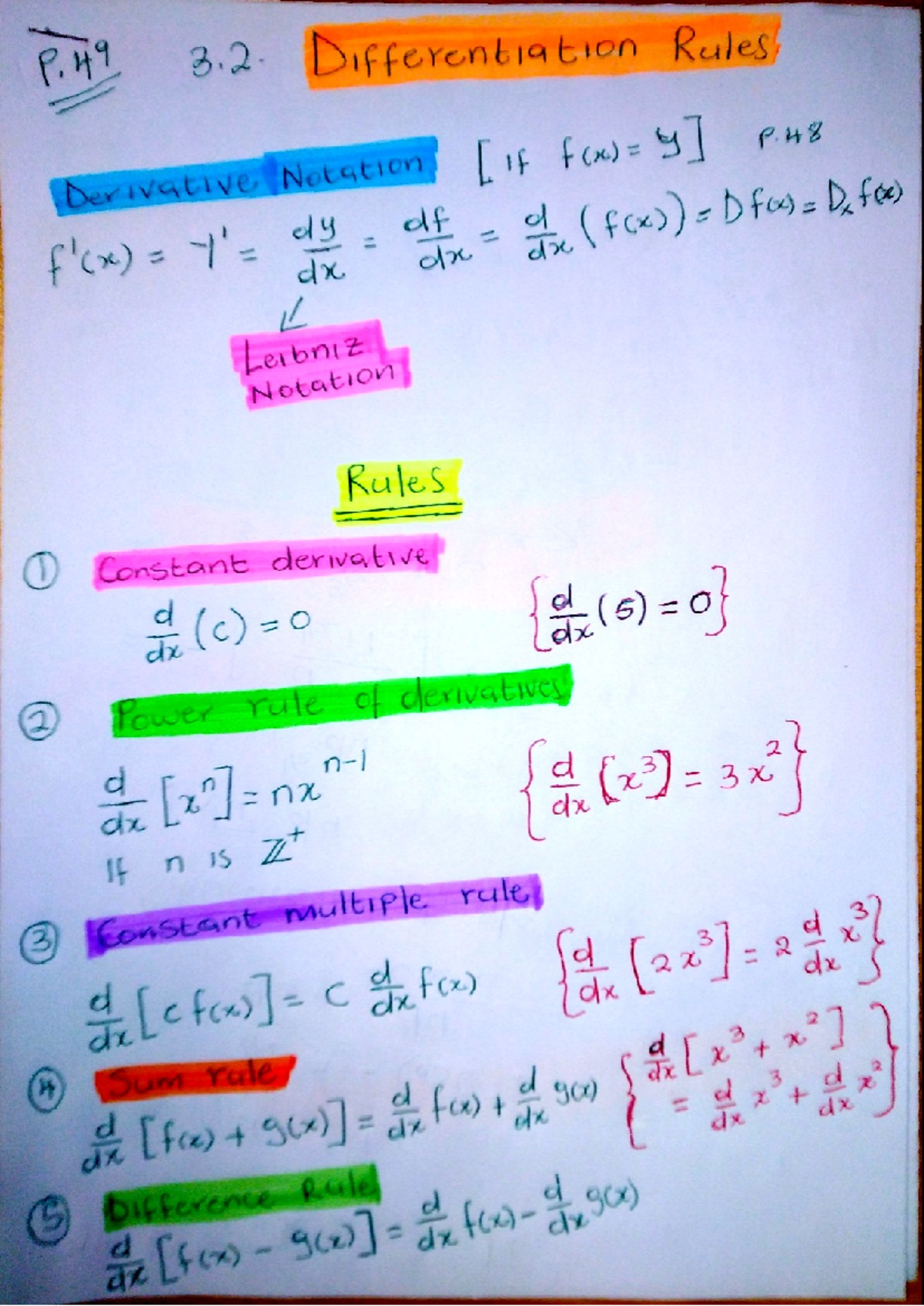 Week 5 L2 - Differentiation Rules & Derivative Notation - Studocu