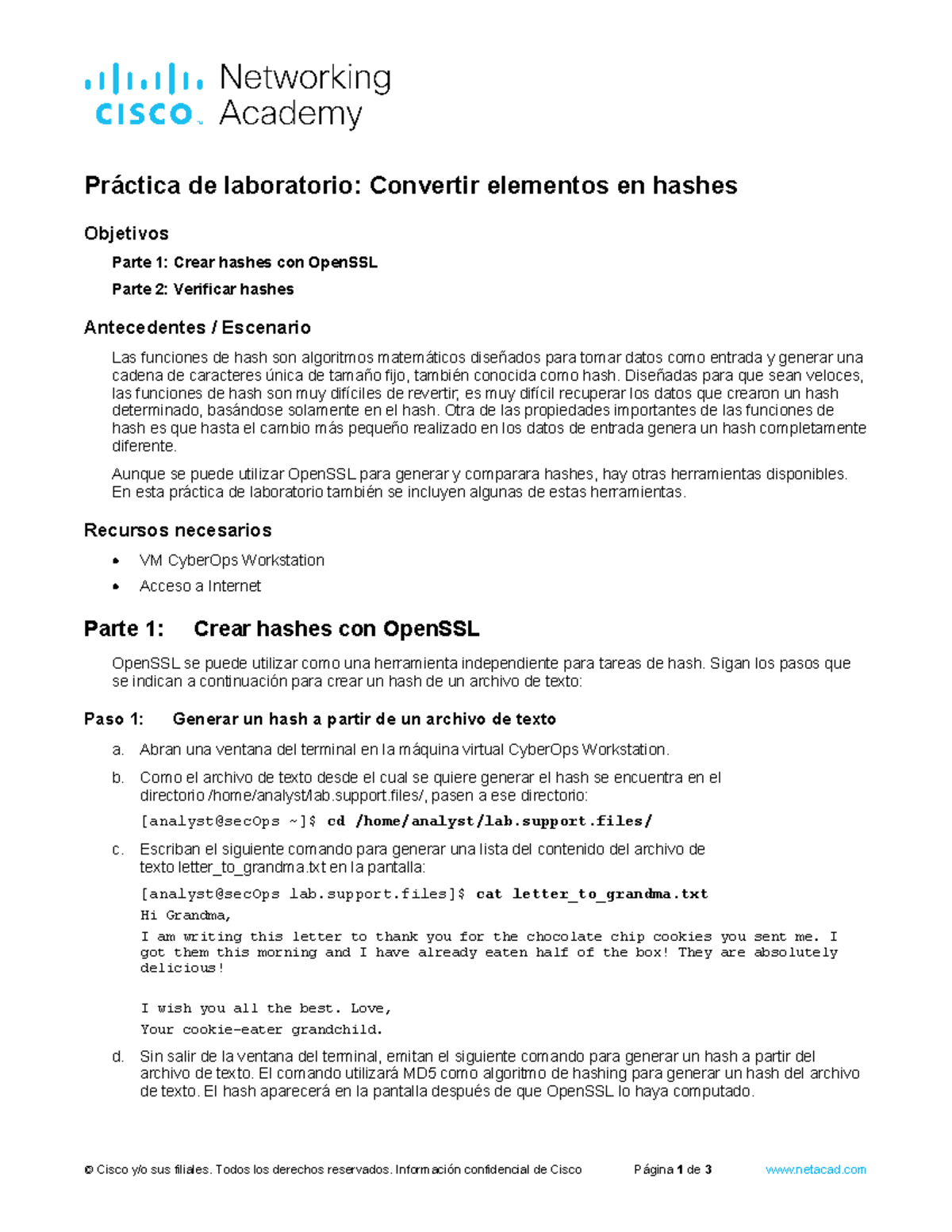 Lab 4 Técnicas de Hashing: Creación y Verificación de Hashes con OpenSSL - Studocu