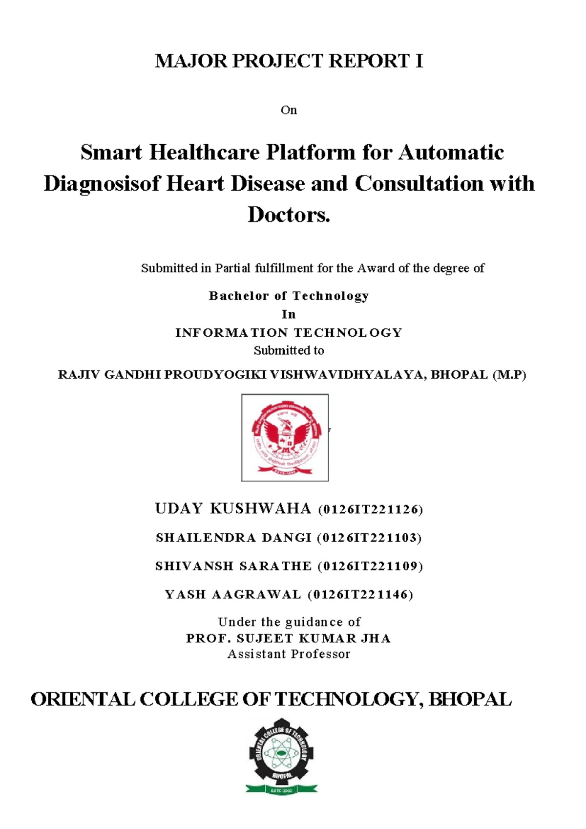 Final Project Report: Smart Healthcare Platform for Heart Disease ...