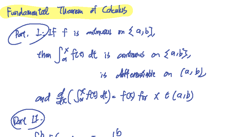 Fundamental Theorem of Calculus: Part 1 Notes - Studocu