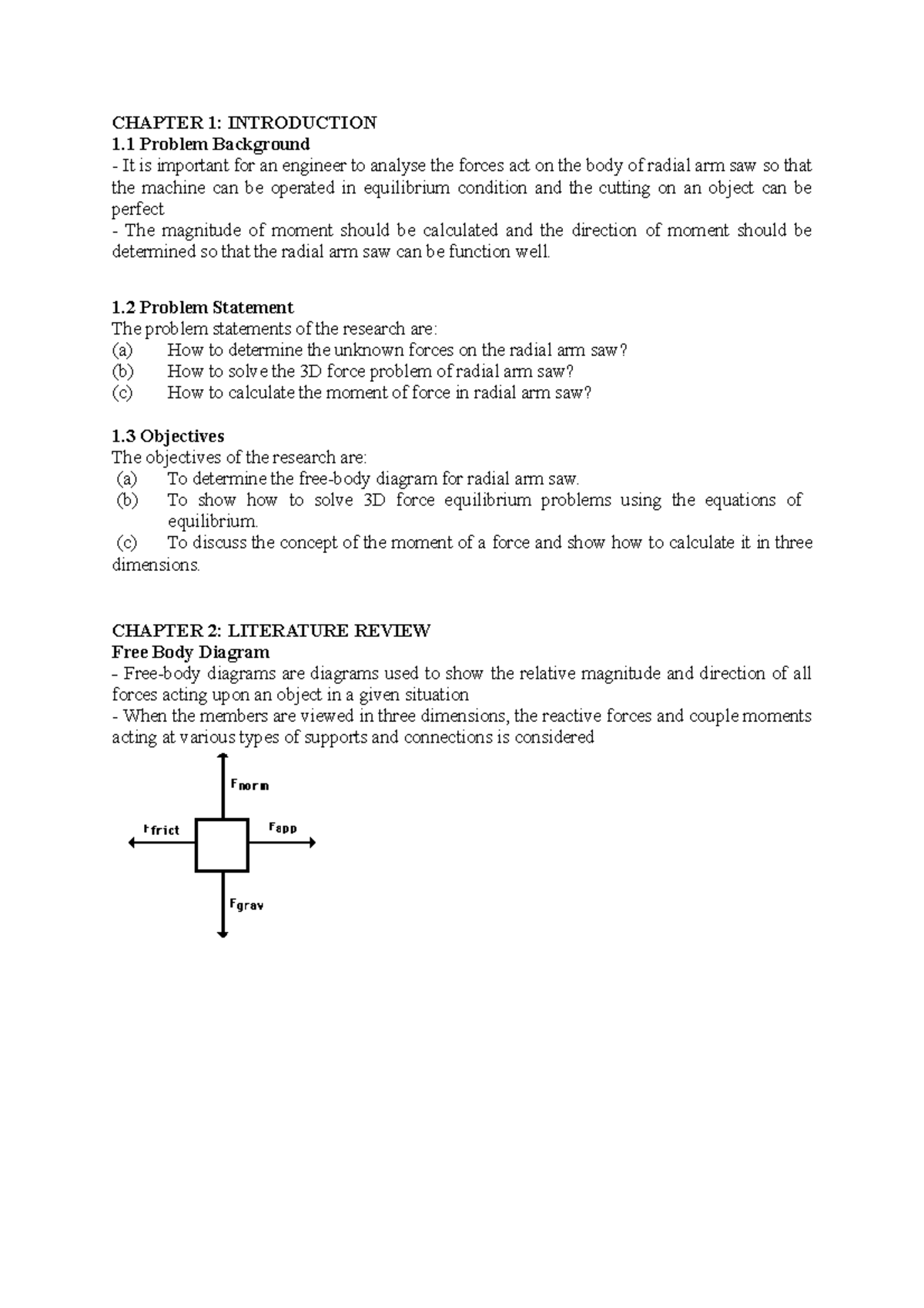 Statics Assignment - CHAPTER 1: INTRODUCTION 1 Problem Background It is ...