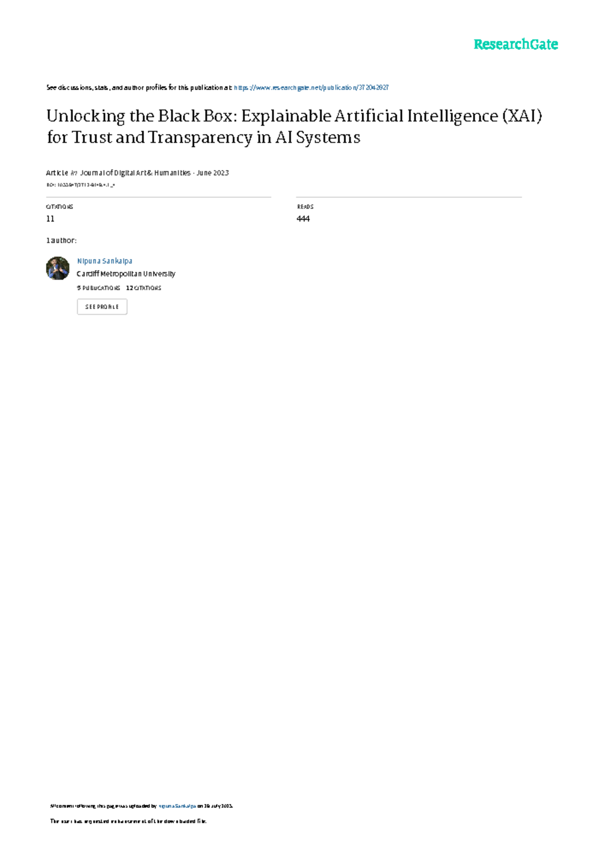 XAI Insights: Enhancing Trust & Transparency in AI Systems - Studocu