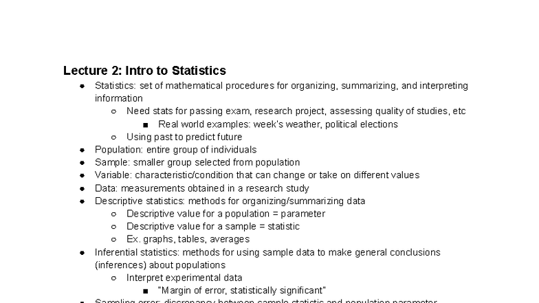 Psych 204 - Final Exam: Comprehensive Overview of Statistics - Studocu