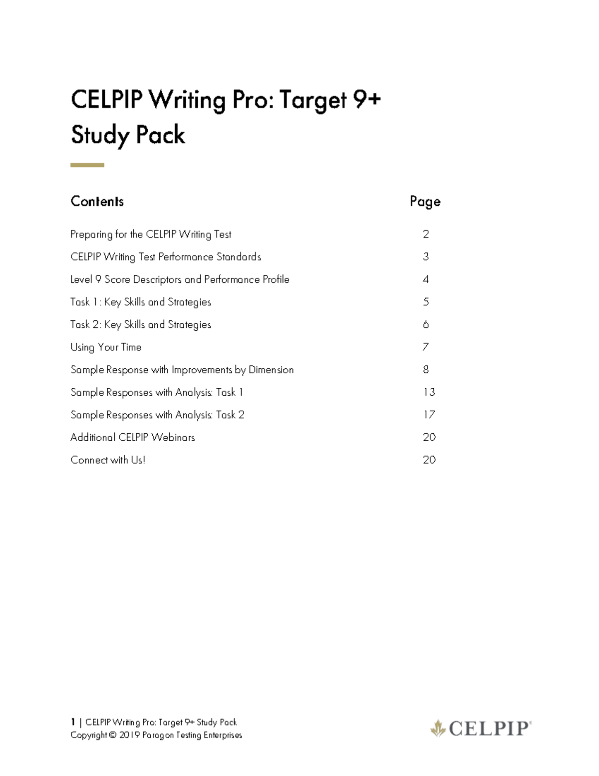 Writing Pro: Target 9 CELPIP Study Pack Overview and Strategies - Studocu