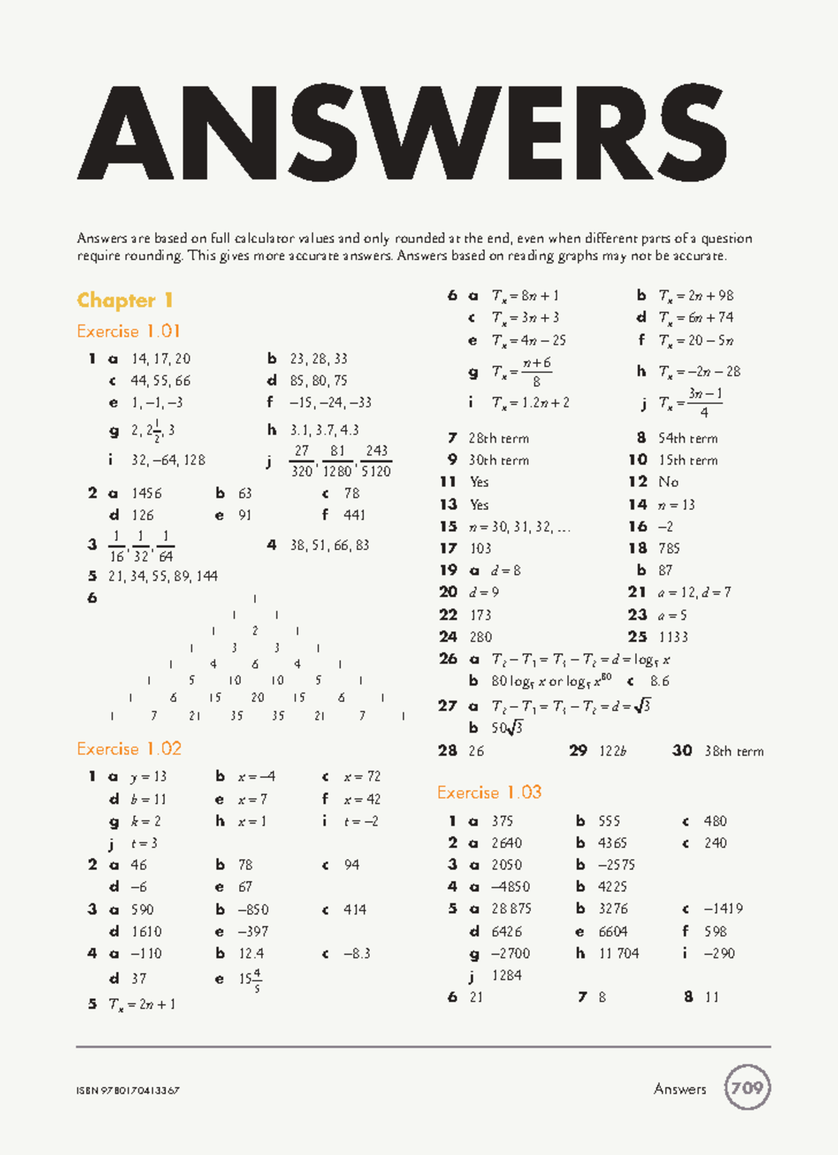 MATHS IN FOCUS 12: Mathematics Extension 1 - Answers - Studocu
