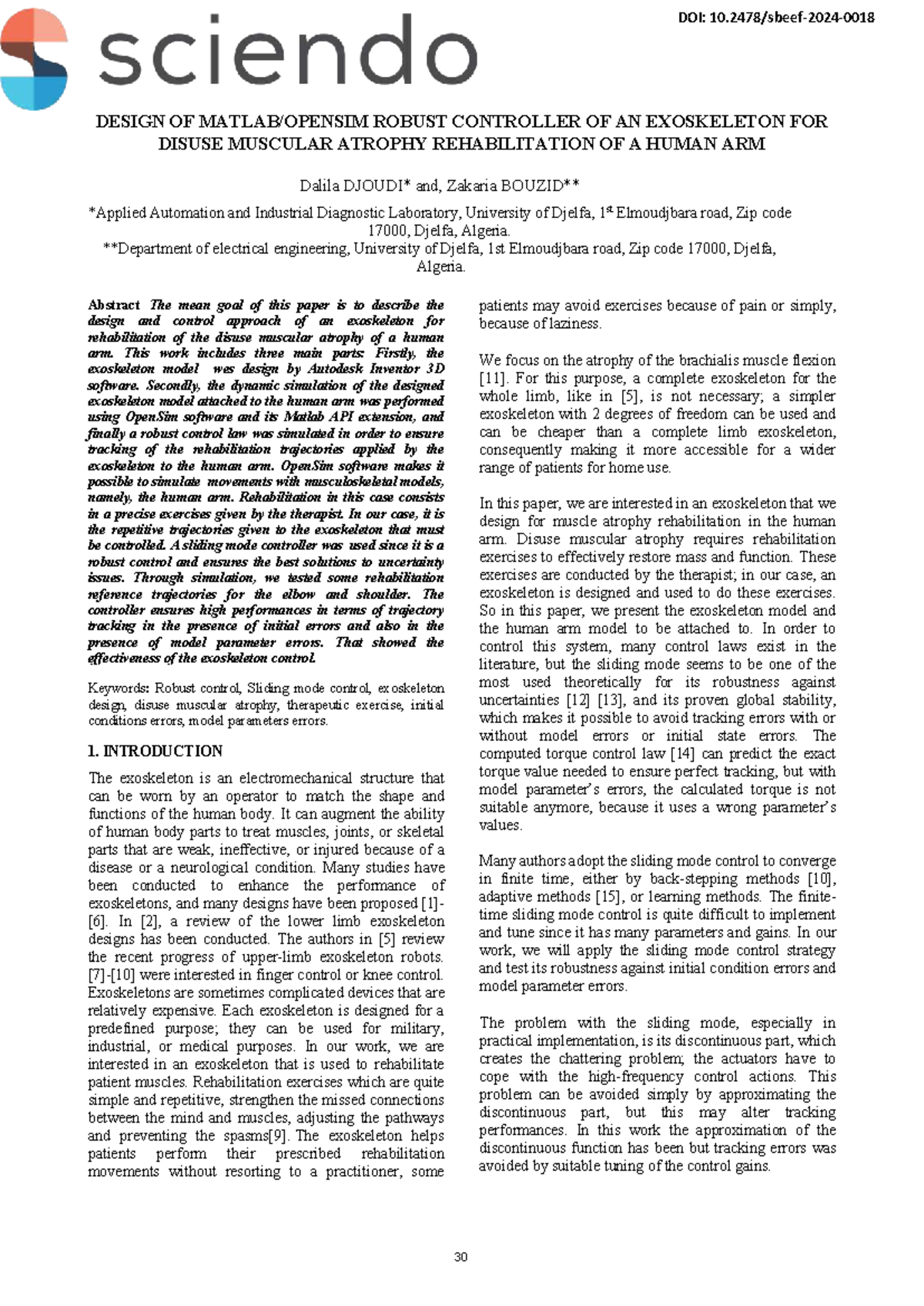 Design of Robust Controller for Exoskeleton in Muscle Atrophy Rehab ...