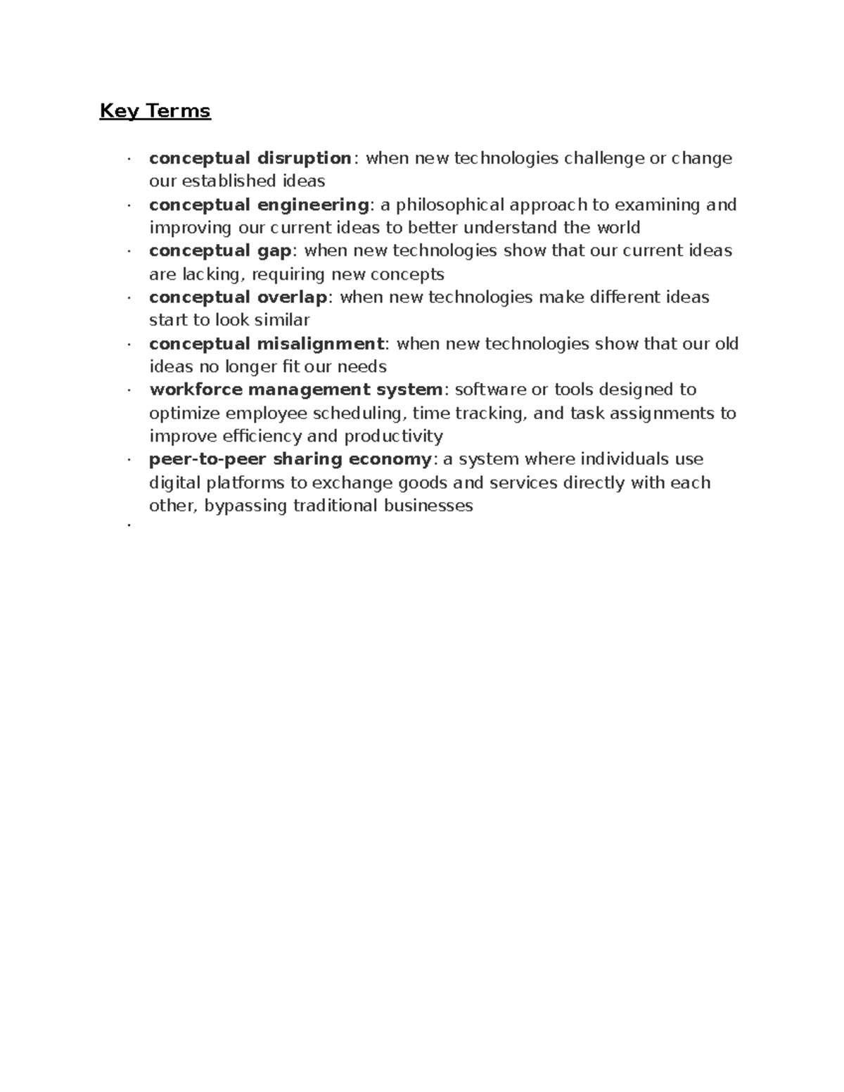 D842 Section 2: Key Terms in Conceptual Disruption and Workforce ...