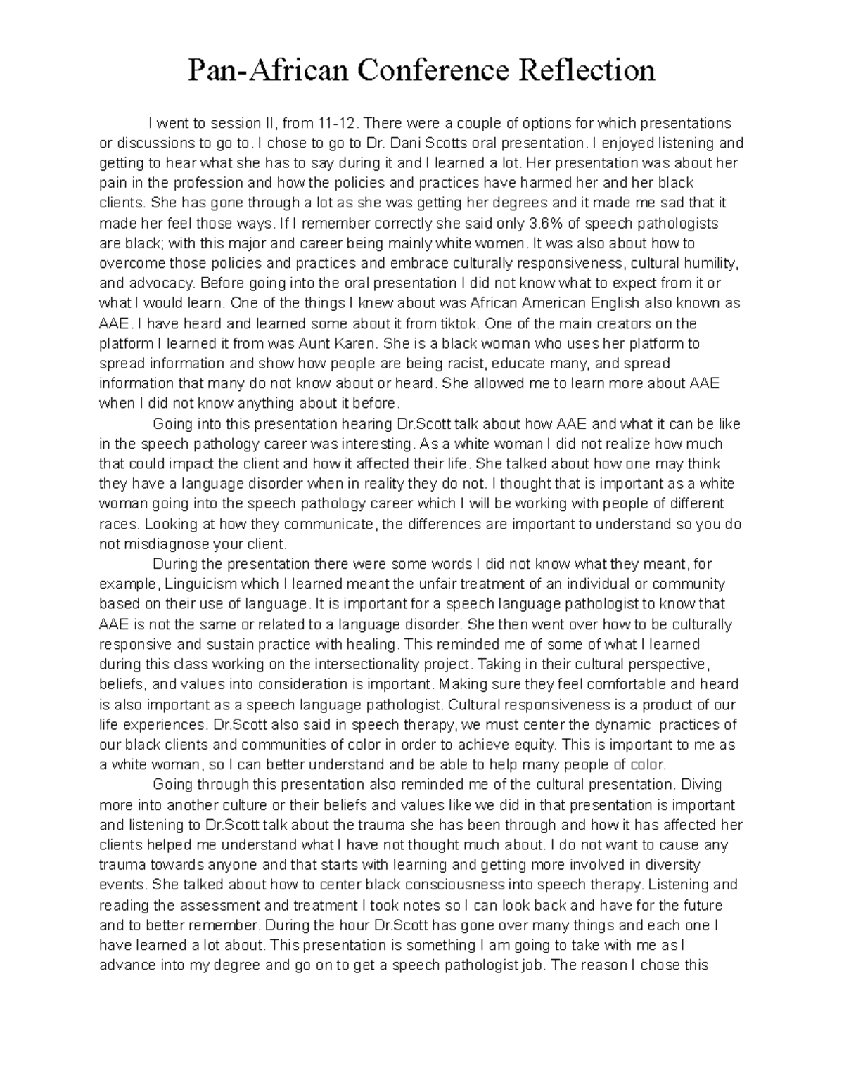 Reflection on Pan-African Conference Session II: Insights on AAE ...